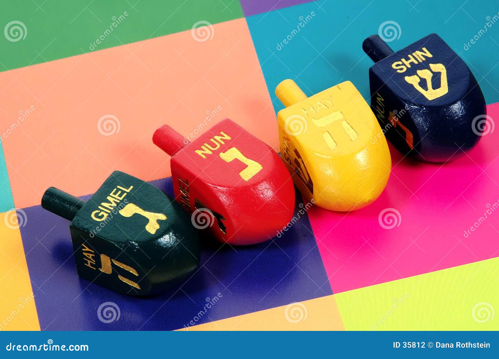 Colored Dreidels 2 stock photo. Image of wooden, chanukah - 35812