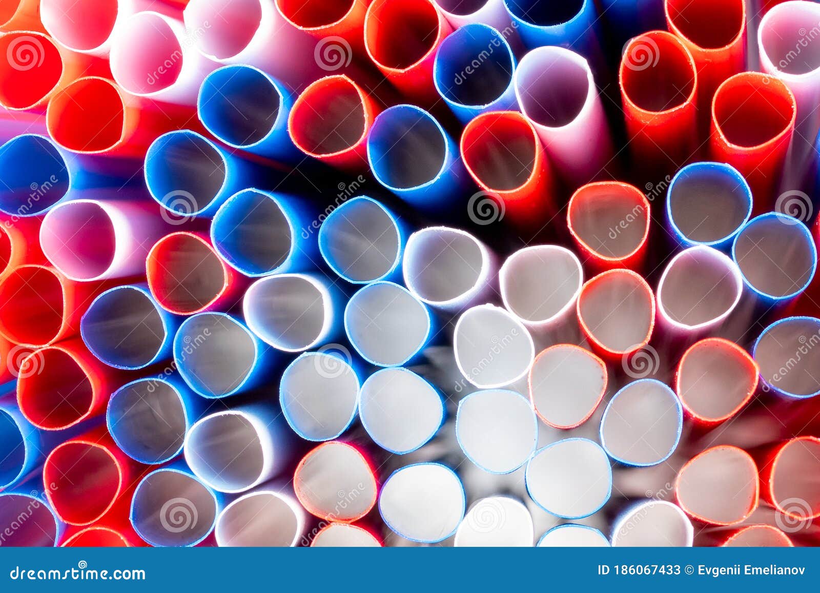 Colored Drinking Straws, Top View Stock Image - Image of background ...