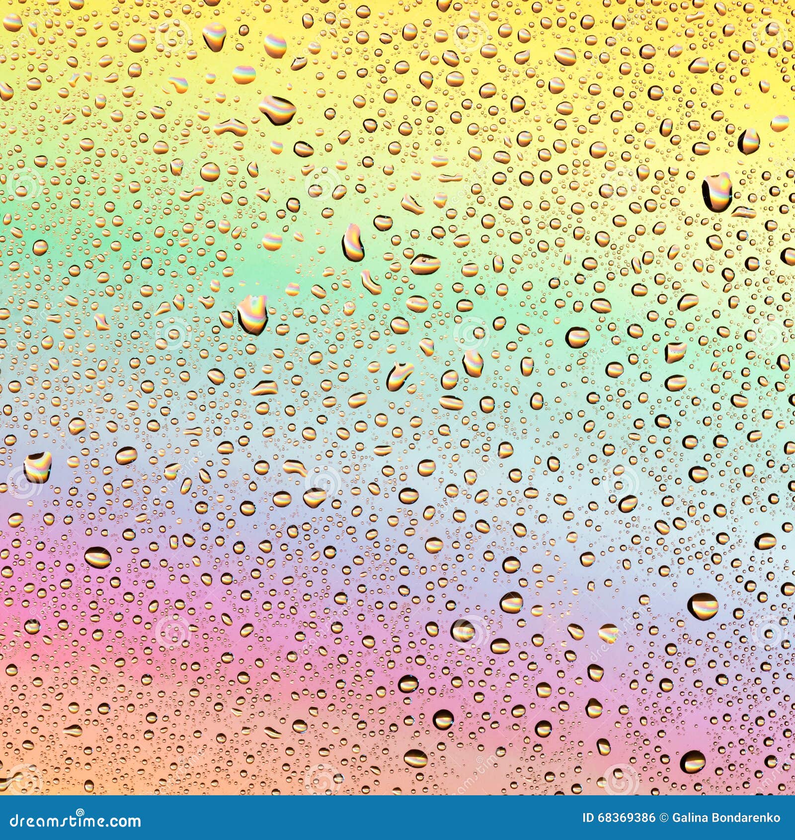 Colored Drops on a Rainbow Background Stock Photo - Image of rainbow ...