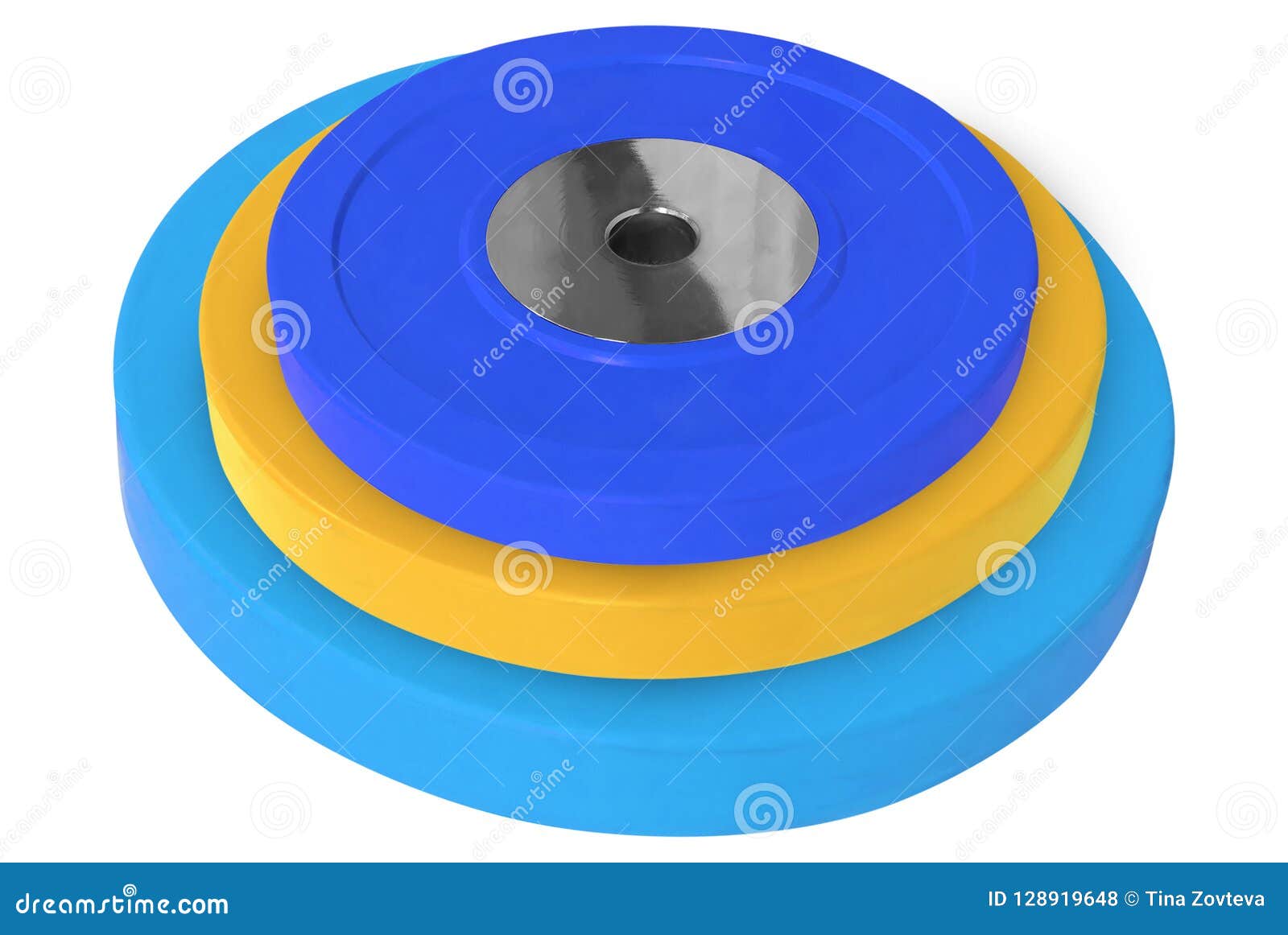 Colored Dumbbell Weights Isolated on White Stock Photo - Image of ...