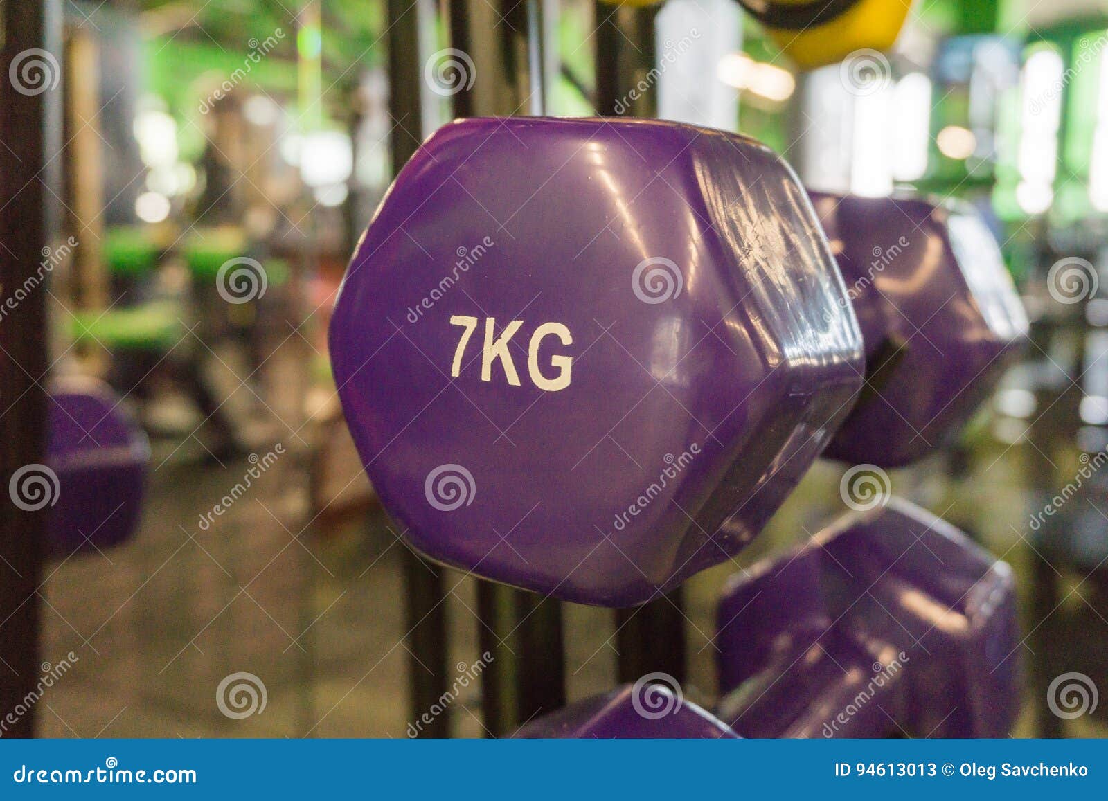 Colored Dumbbells in the Gym Stock Image - Image of background, heavy ...