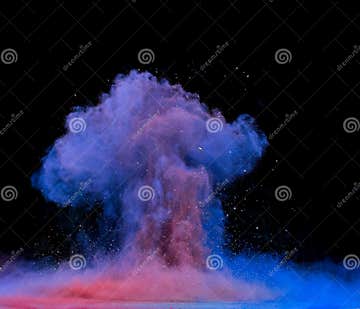 Colored Dust Explosion on Black Background Stock Photo - Image of ...