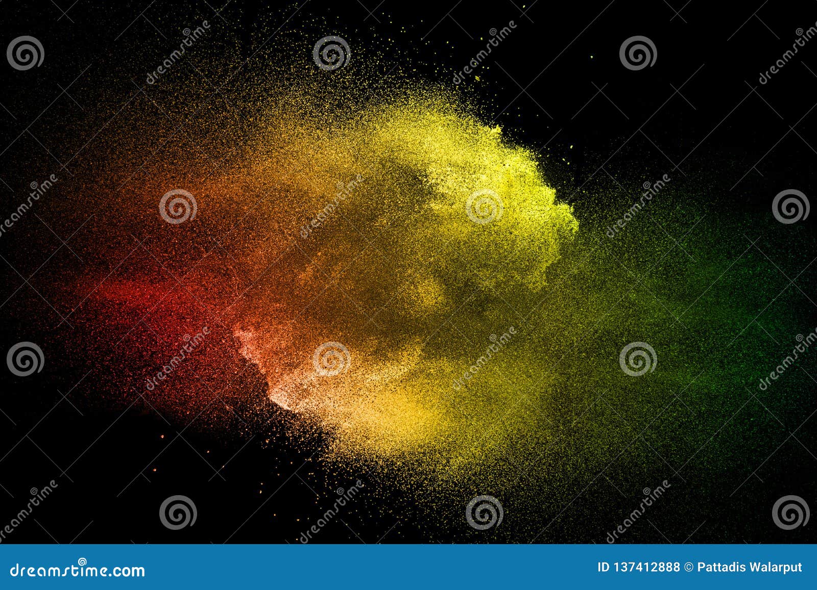 Colored Dust Splash Cloud on Dark Background. Launched Colorful ...