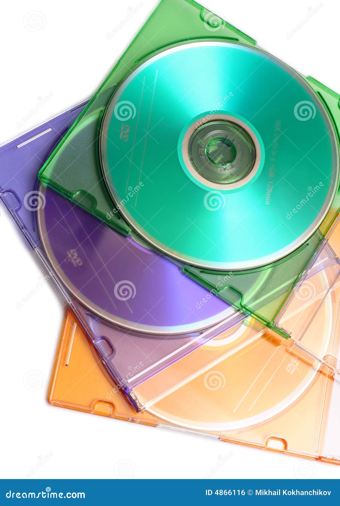 Colored dvd compact discs stock photo. Image of digital - 4866116