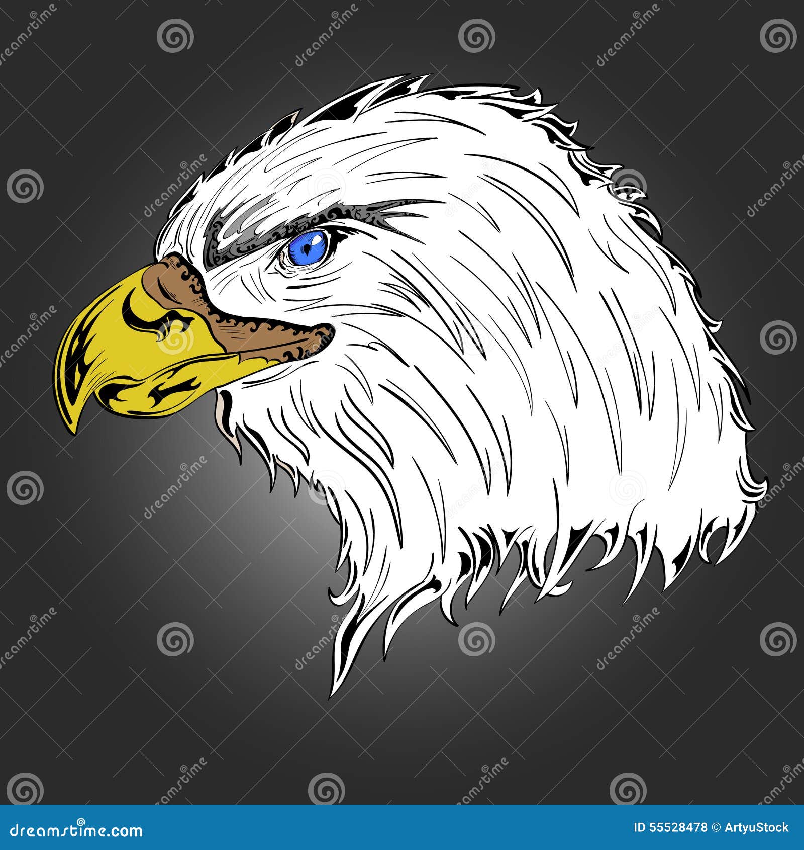 Colored Eagle stock vector. Illustration of predatory - 55528478