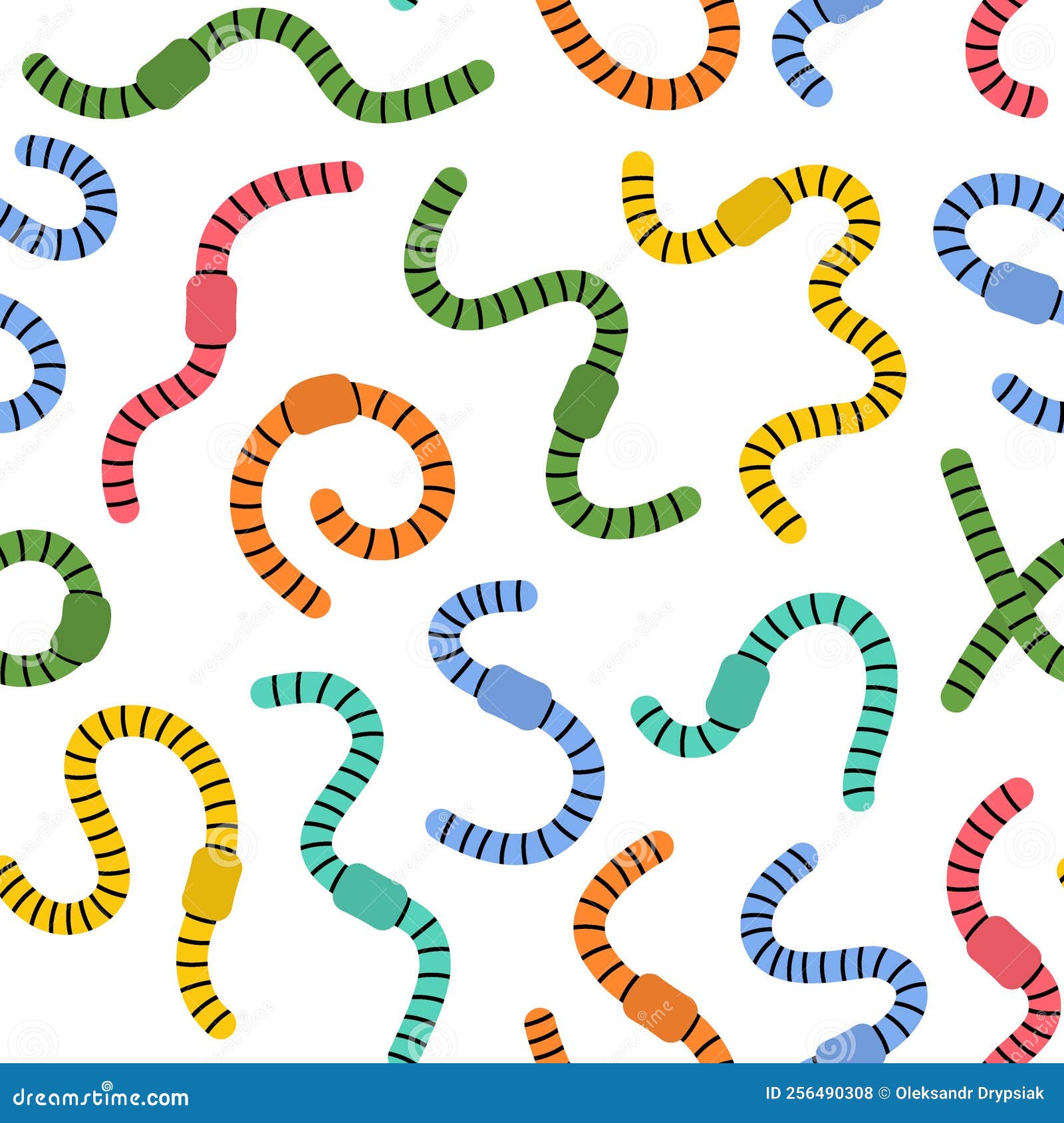 Set Of Curled Earthworms Silhouette. Invertebrate Crawling Worms ...