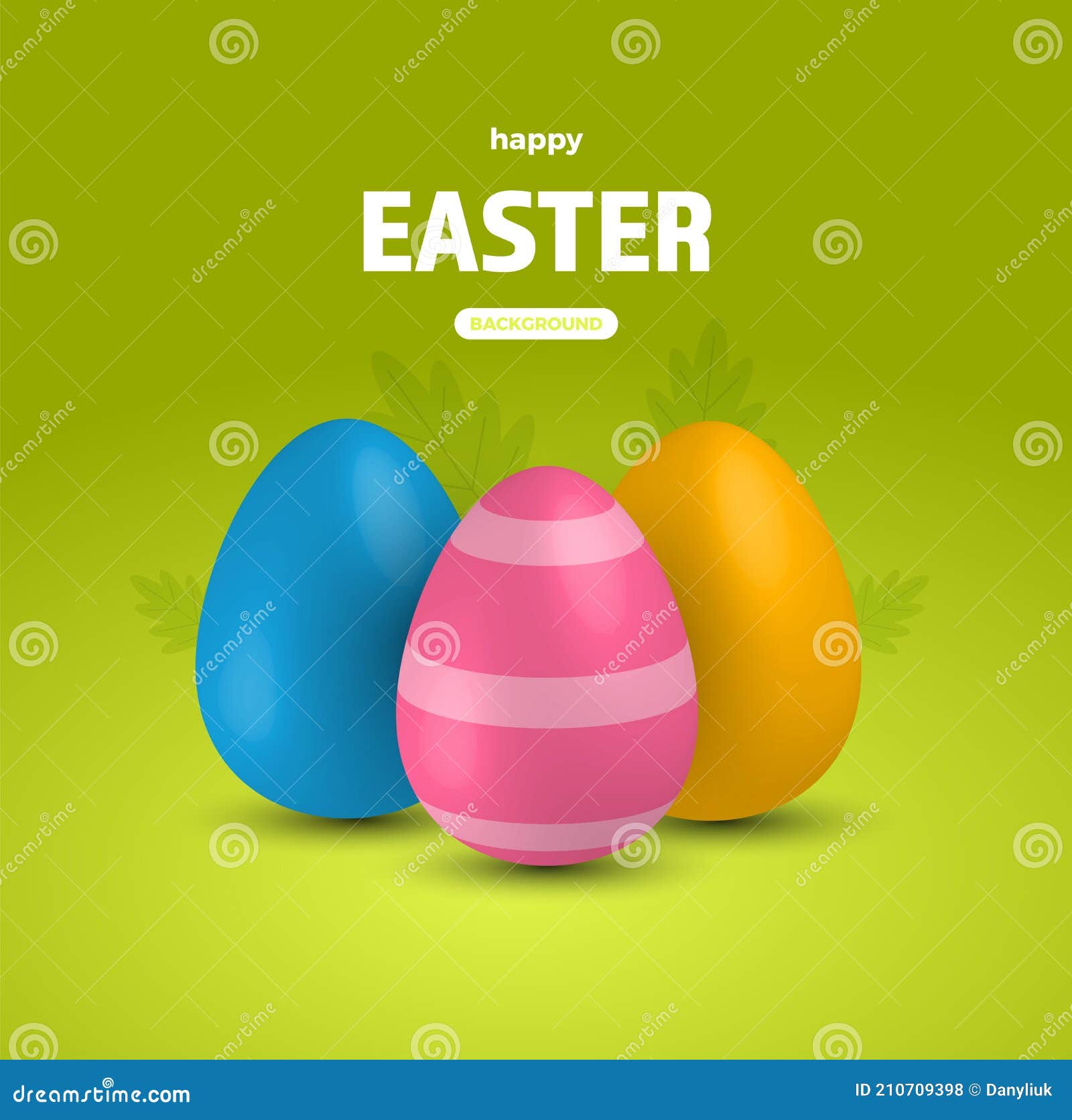 Colored Easter Eggs Banner. 3d Easter Egg, Spring Holiday Traditional ...