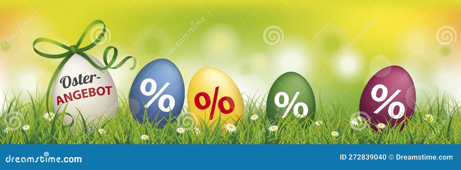 Colored Easter Eggs Osterangebot Spring Header Stock Vector ...