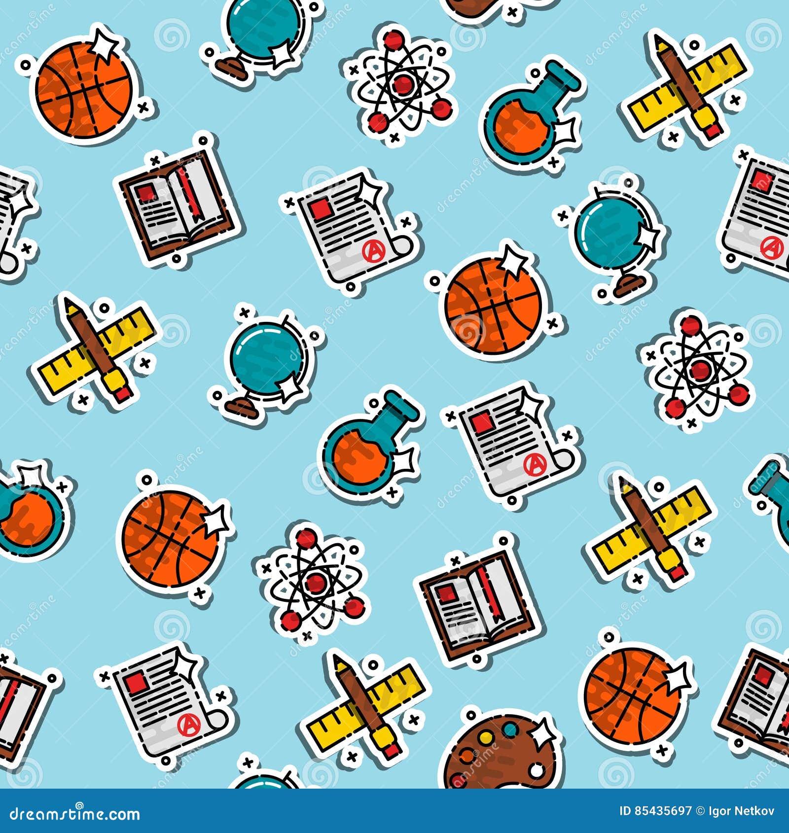 Colored education pattern stock vector. Illustration of chalkboard ...