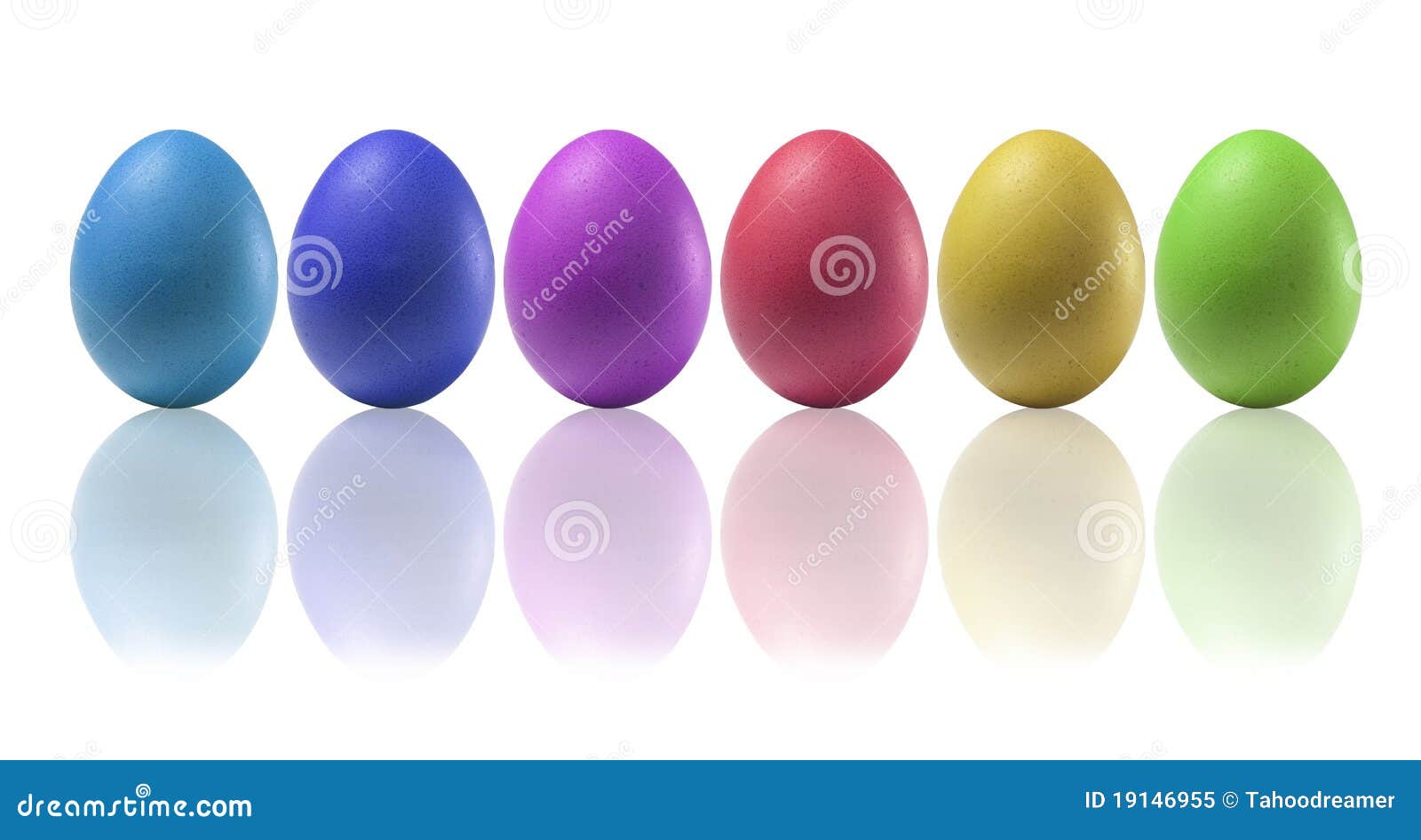 Colored eggs stock image. Image of easter, yellow, reflections - 19146955