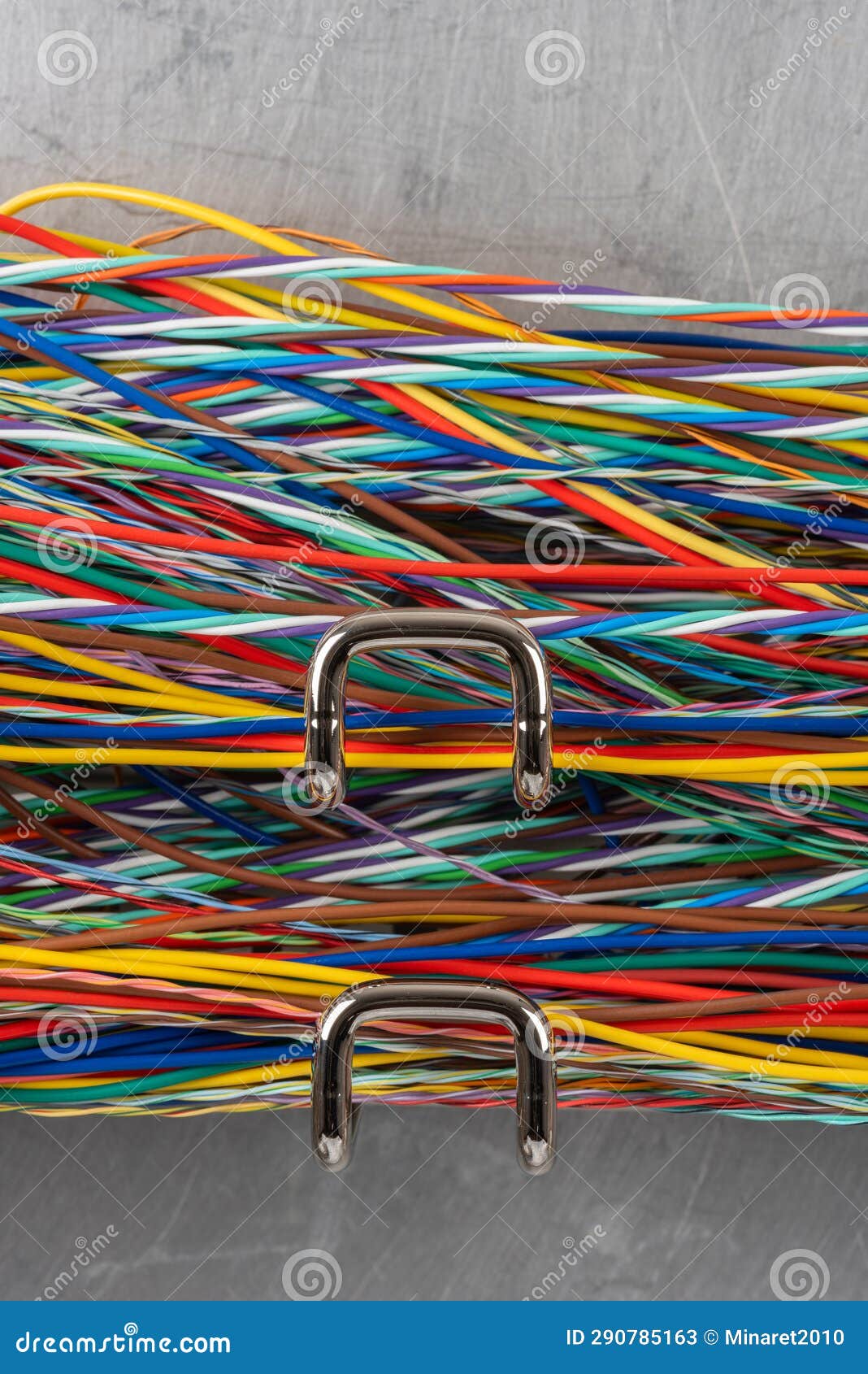 Colored Electric Cable on Hooks of Organizer Stock Image - Image of ...