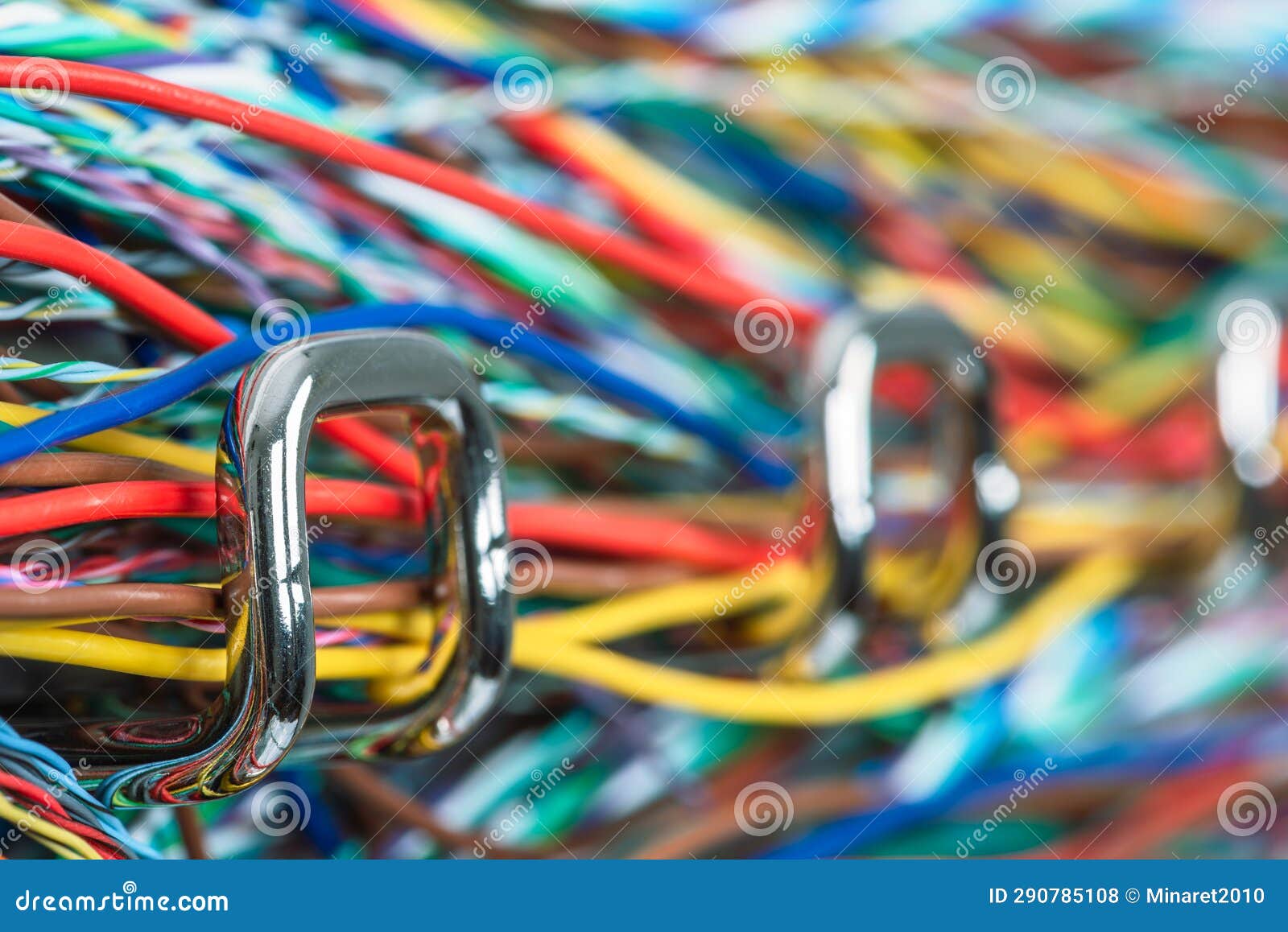 Colored Electric Cable on Hooks of Organizer Stock Photo - Image of ...