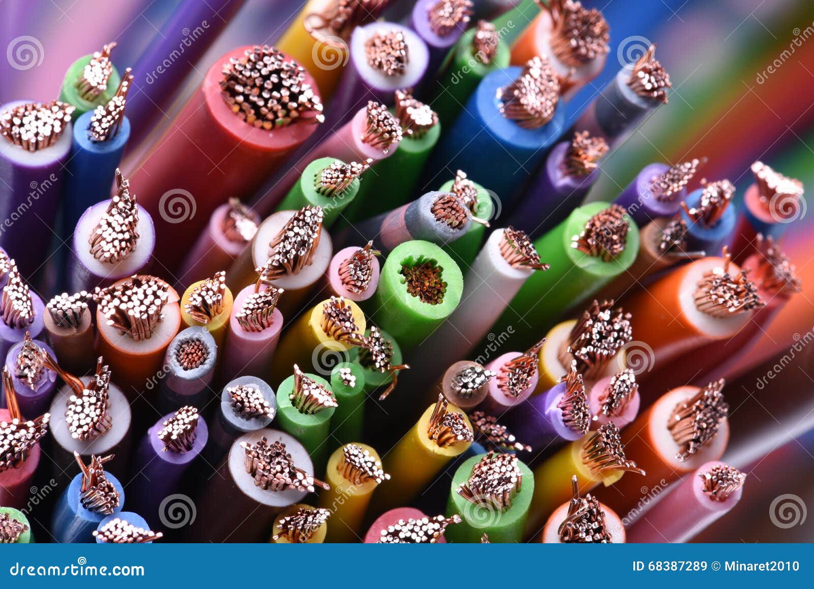Colored Electric Cables Closeup Stock Image - Image of information ...