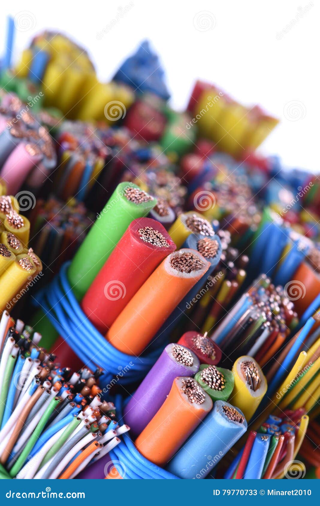 Colored Electric Cables Closeup Stock Image - Image of electronic ...
