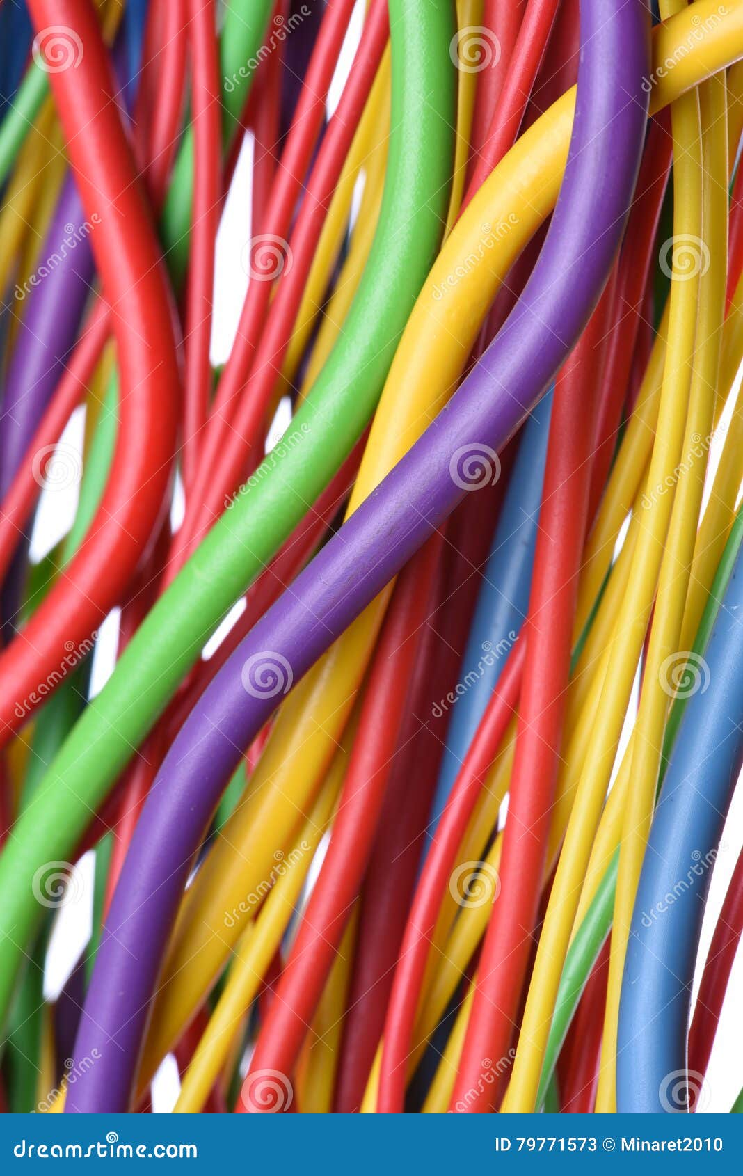 Colored Electric Cables Closeup Stock Image - Image of idea ...