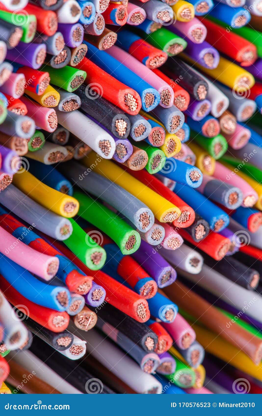 Colored Electric Copper Cable Stock Image - Image of isolated, cord ...