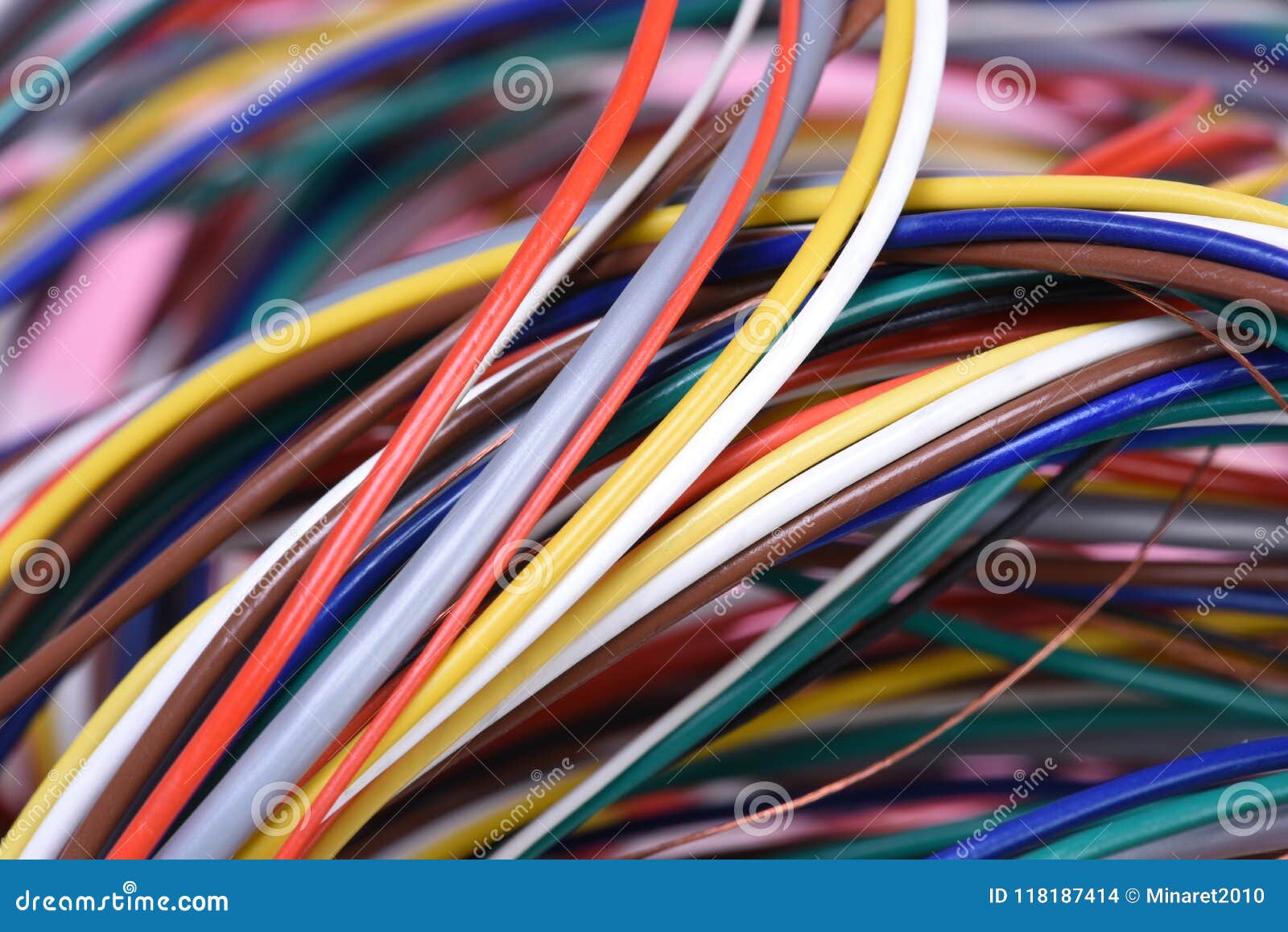 Colored electrical cable stock photo. Image of color - 118187414
