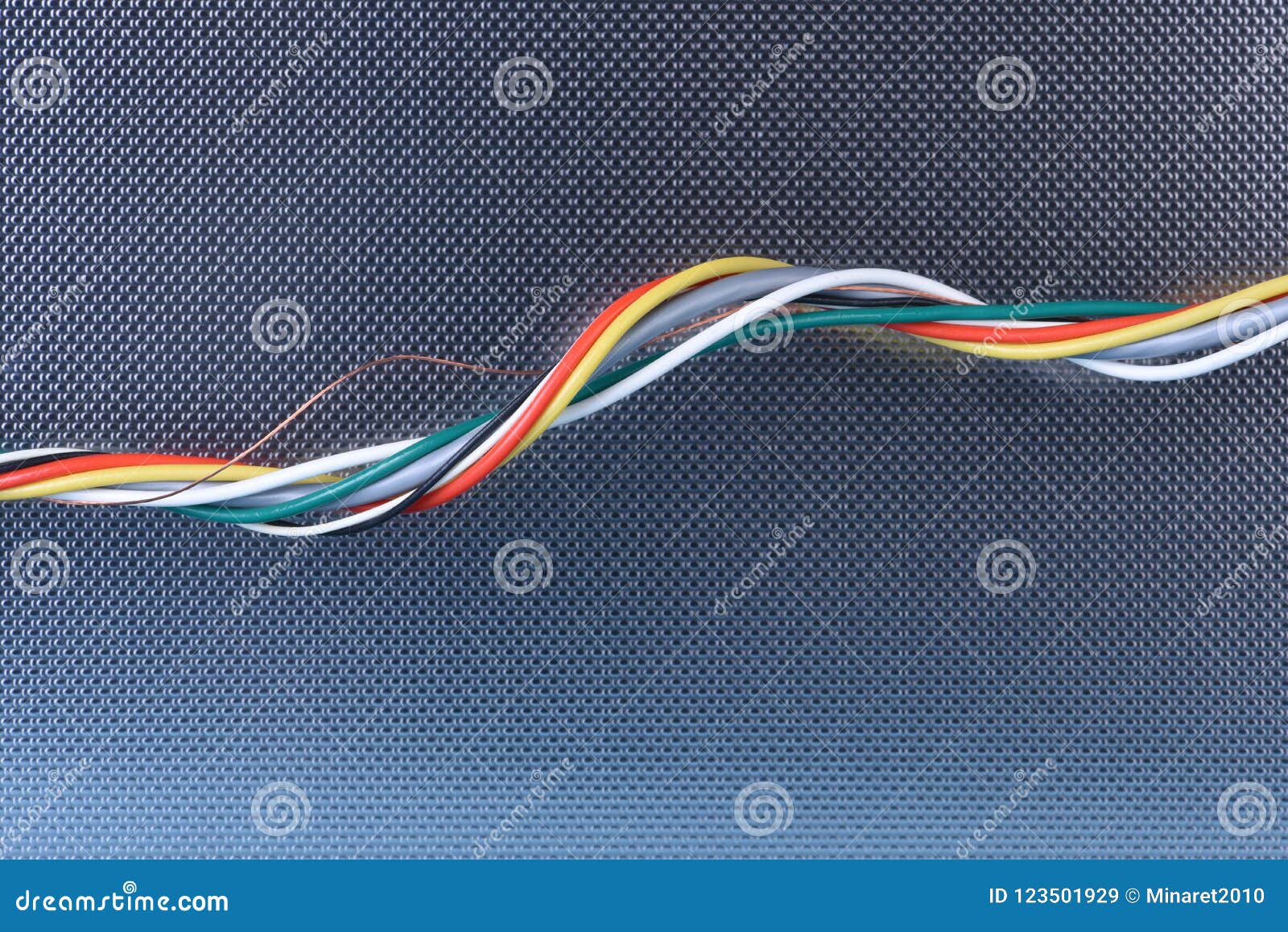 Colored Electrical Cable on Metallic Background Stock Image - Image of ...