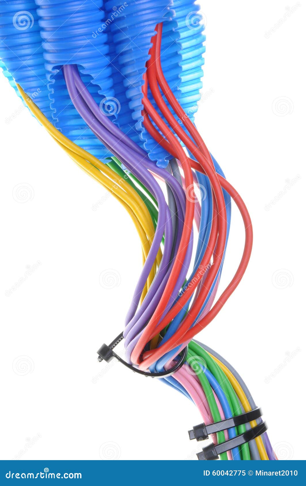 Colored Electrical Copper Cables for Electrician in Corrugated Pipes ...