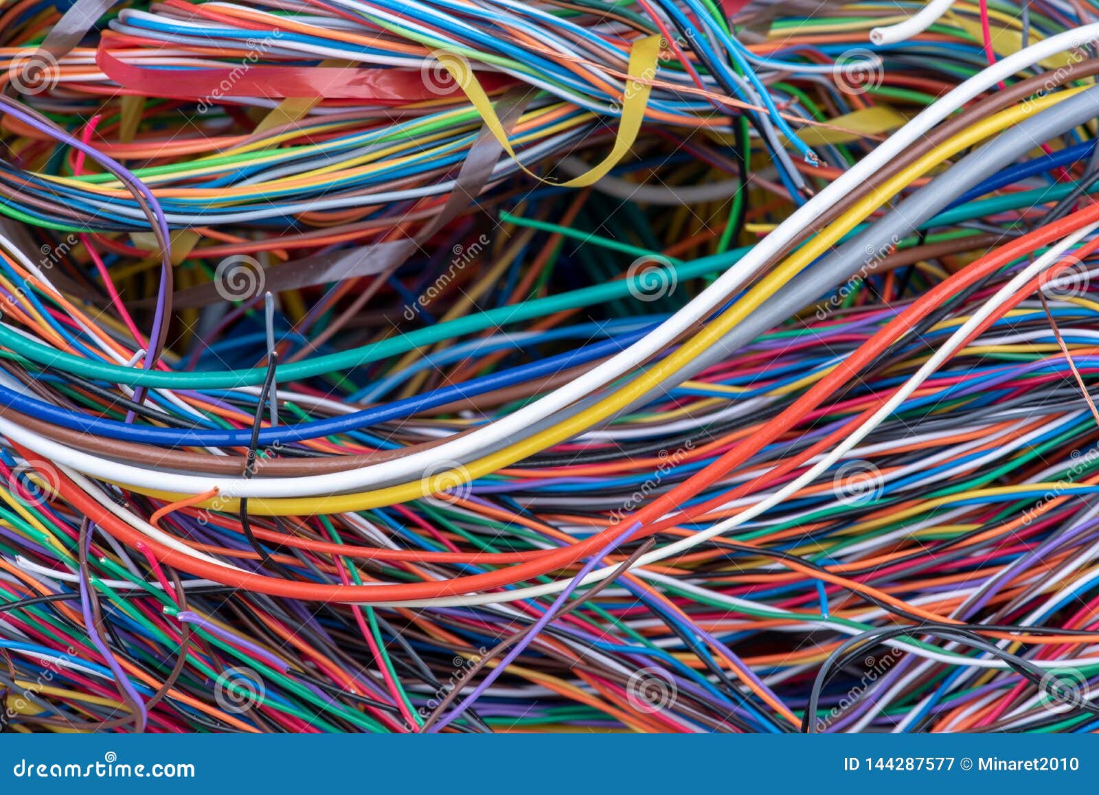 Colored Electrical Wire and Cable Stock Image - Image of swirl ...