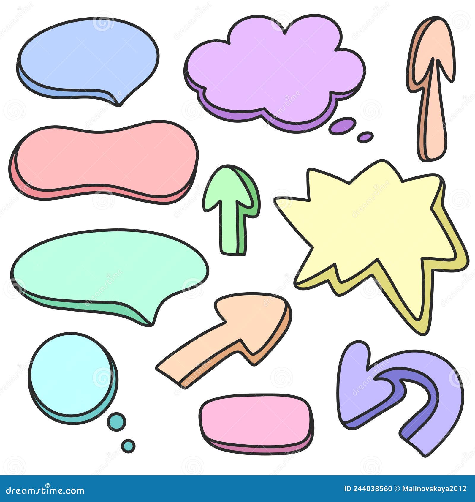 Colored Elements for Messages and Design Stock Vector - Illustration of ...