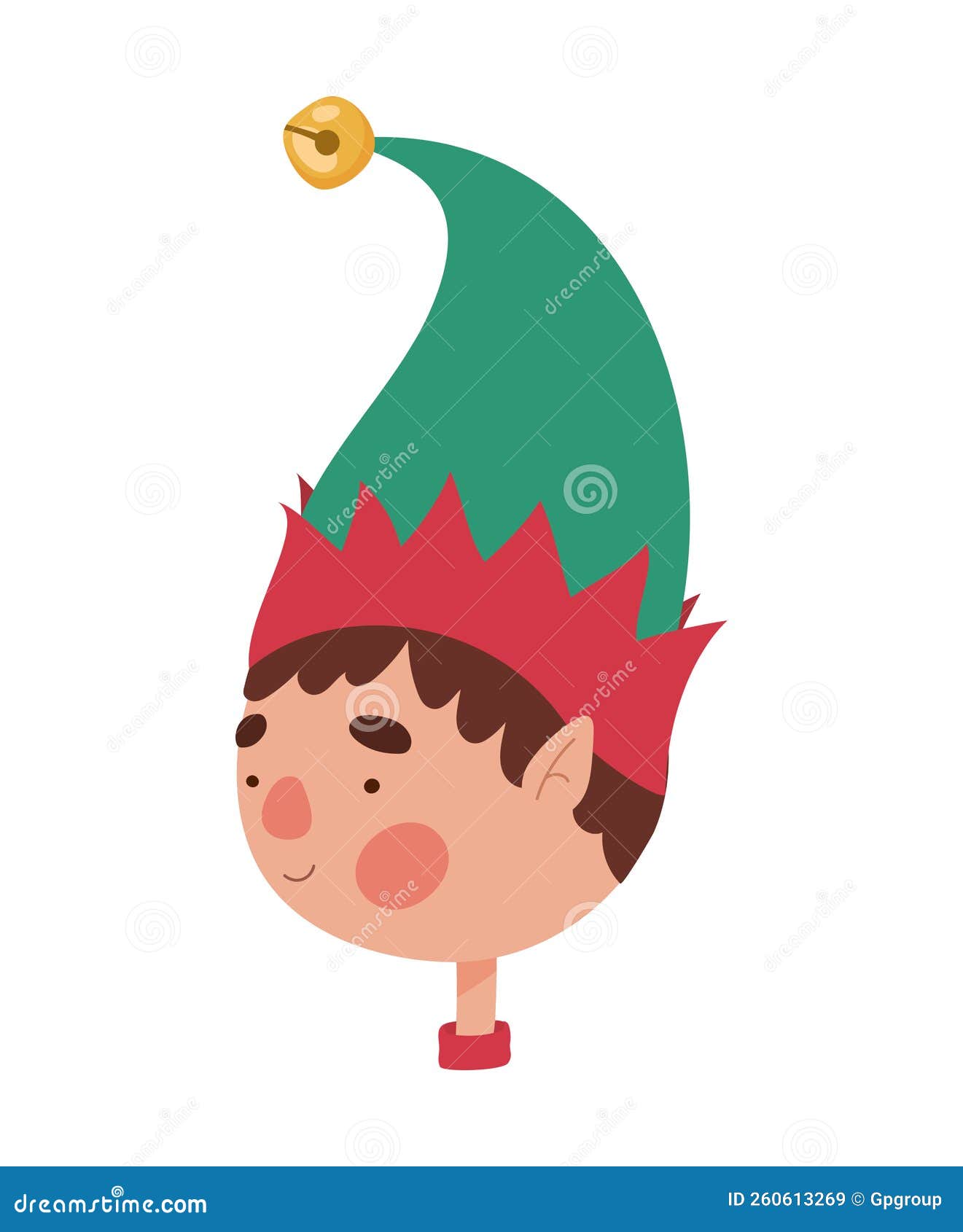 Colored elfman face stock vector. Illustration of vector - 260613269