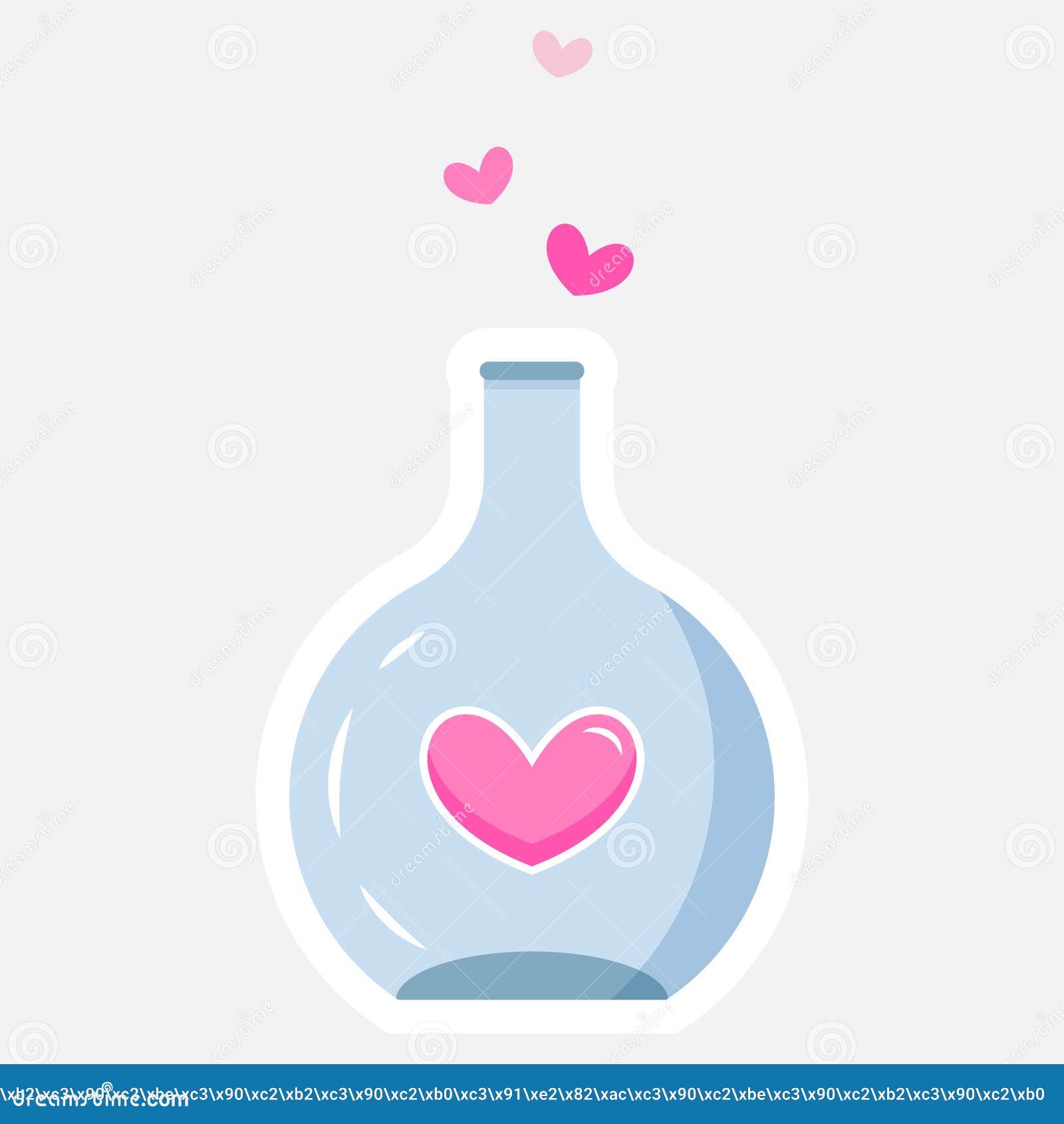 Colored Elixir Love Bottle Sticker. Vector Illustration Stock Vector ...