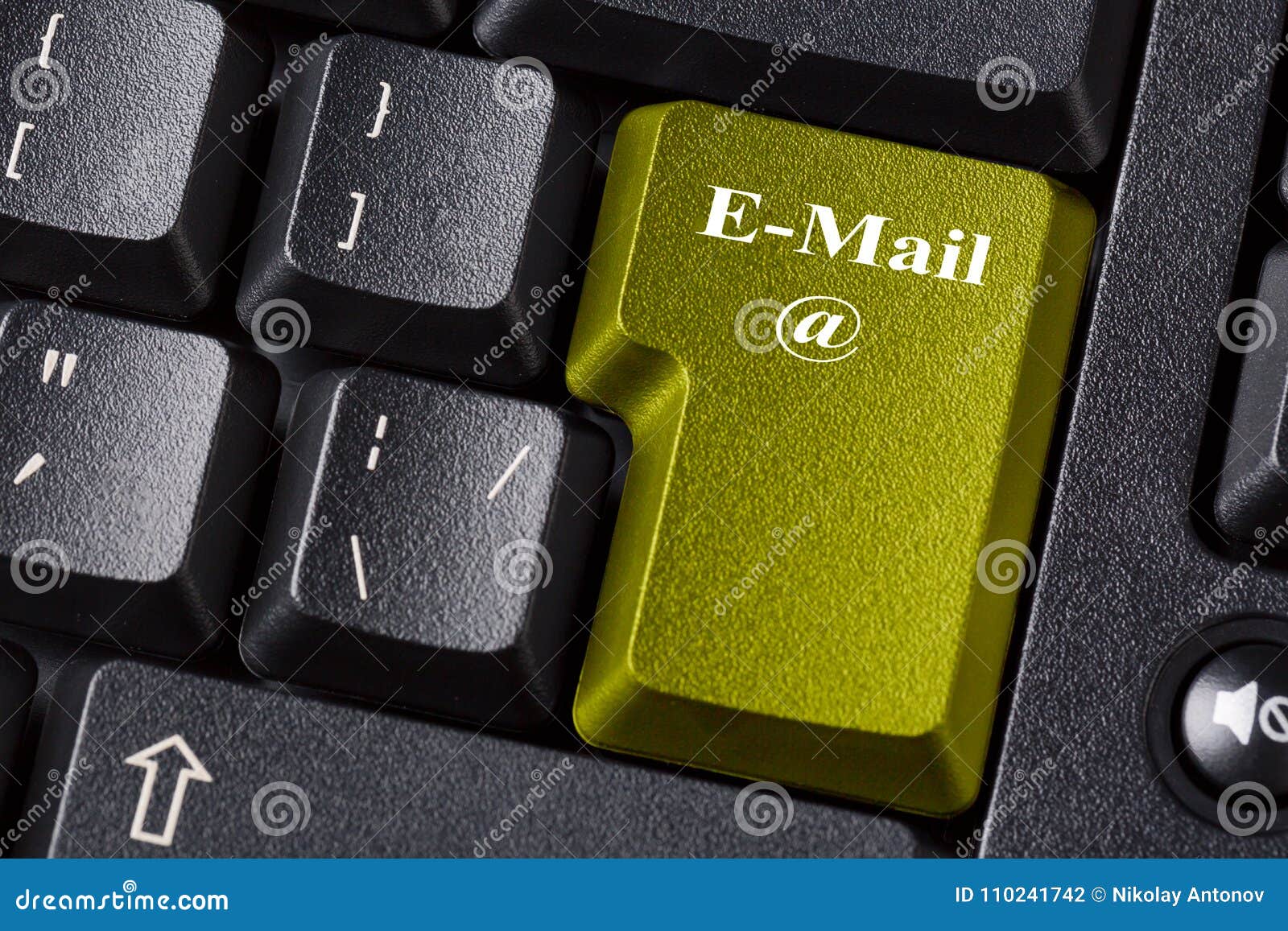 Colored Email Button on Black Computer Keyboard. Internet Online ...