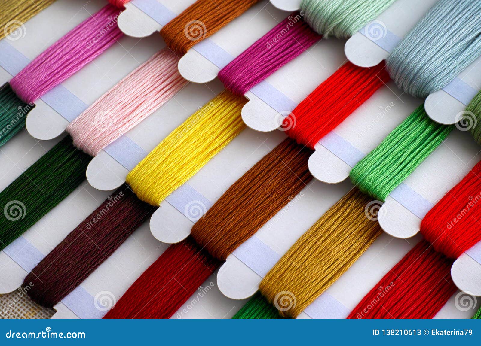Colored Embroidery Threads Ready for Cross Stitch Stock Image - Image ...