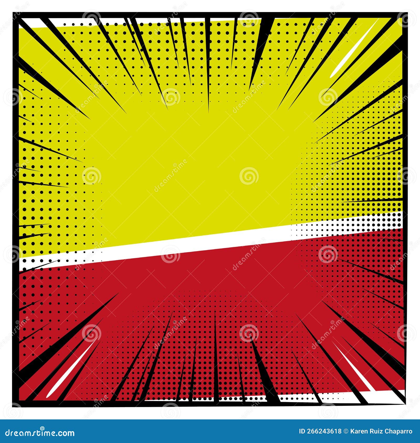 Colored Empty Comic Page with Halftone Effect Vector Stock Vector ...
