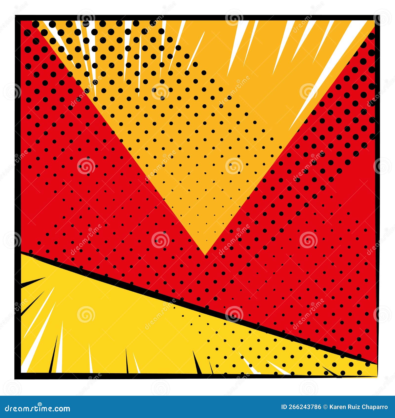 Colored Empty Comic Page with Halftone Effect Vector Stock Vector ...