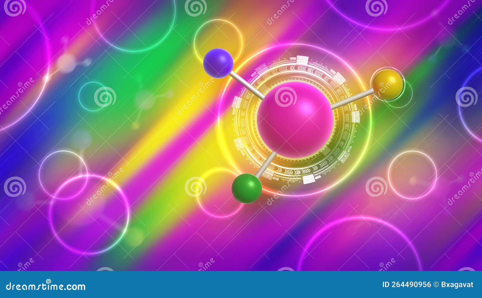Colored Energetic Bright Abstract Background with Molecules Stock Photo ...