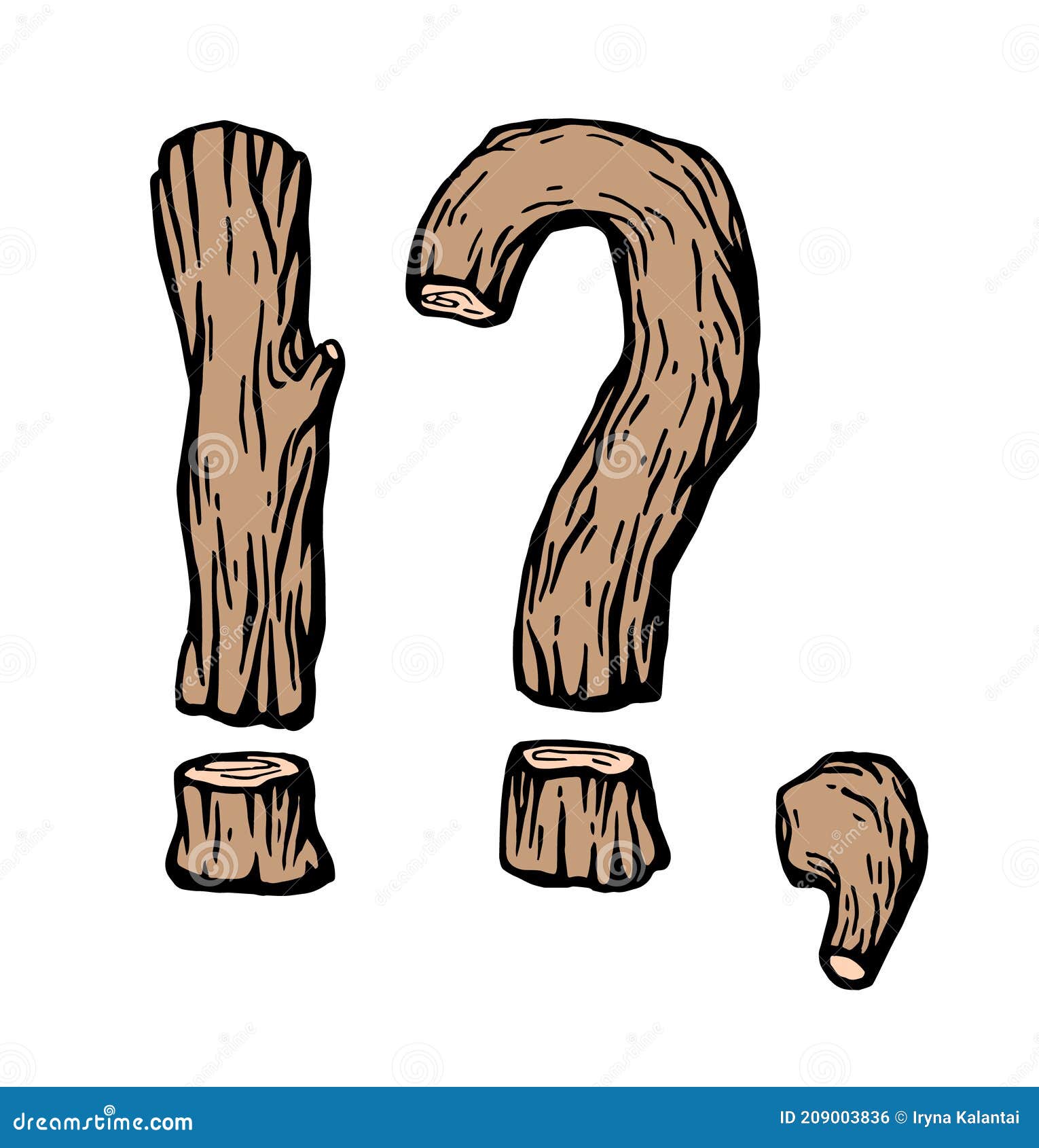 Engraving Punctuation Marks Question Mark, Exclamation Point, Comma ...