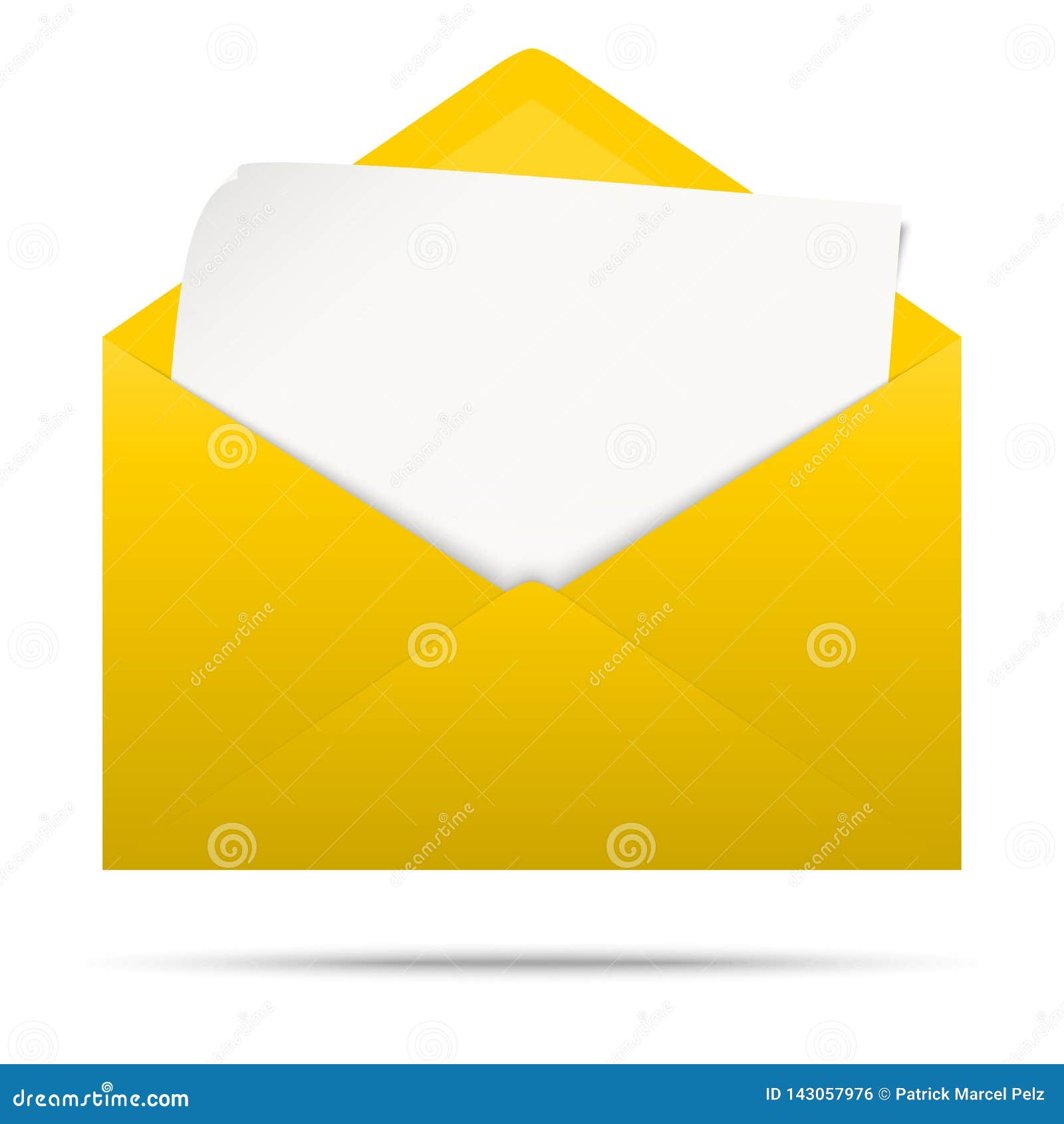 Colored Envelope with Empty Paper Stock Vector - Illustration of ...