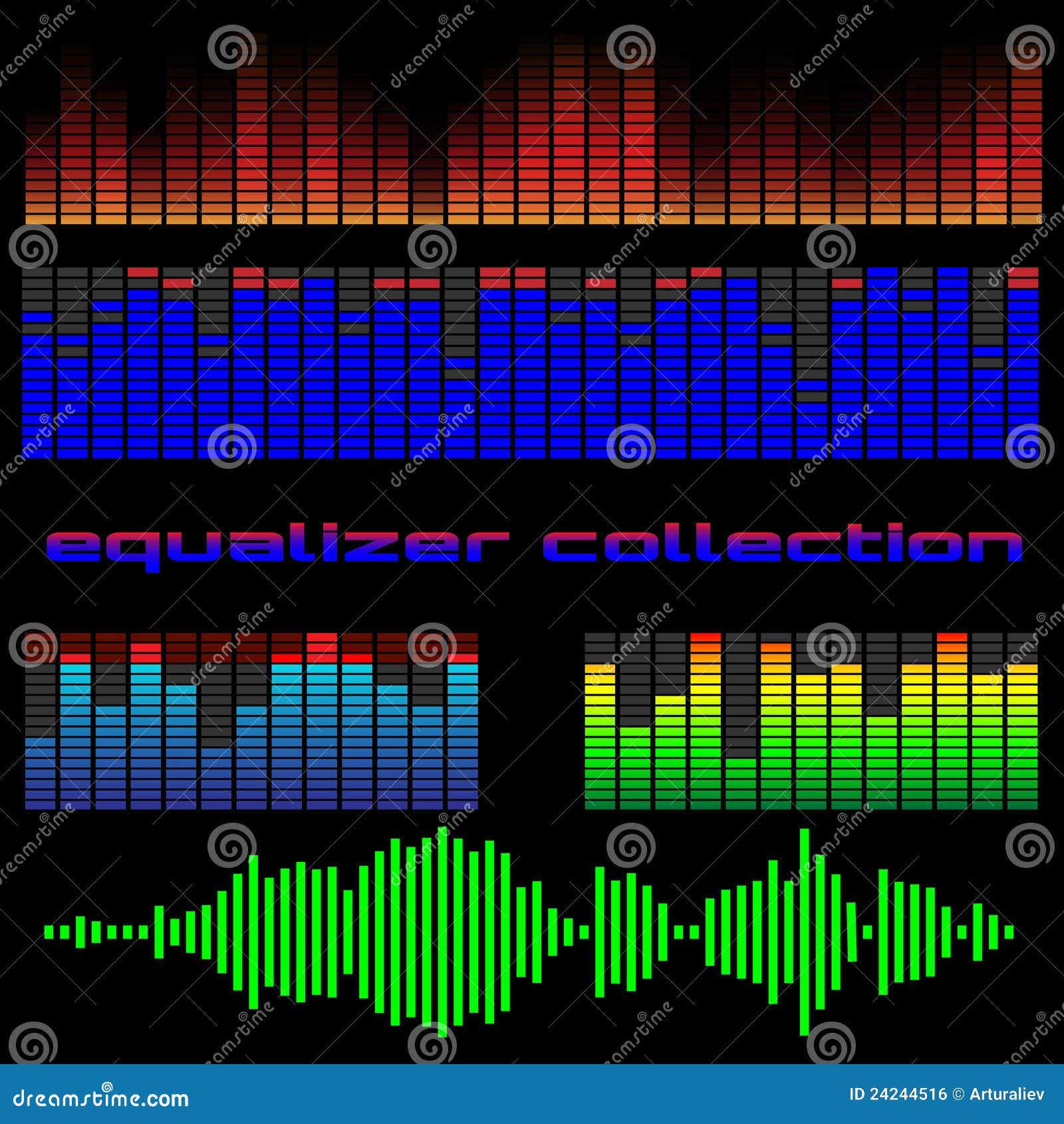 Colored equalizers stock vector. Illustration of entertainment - 24244516