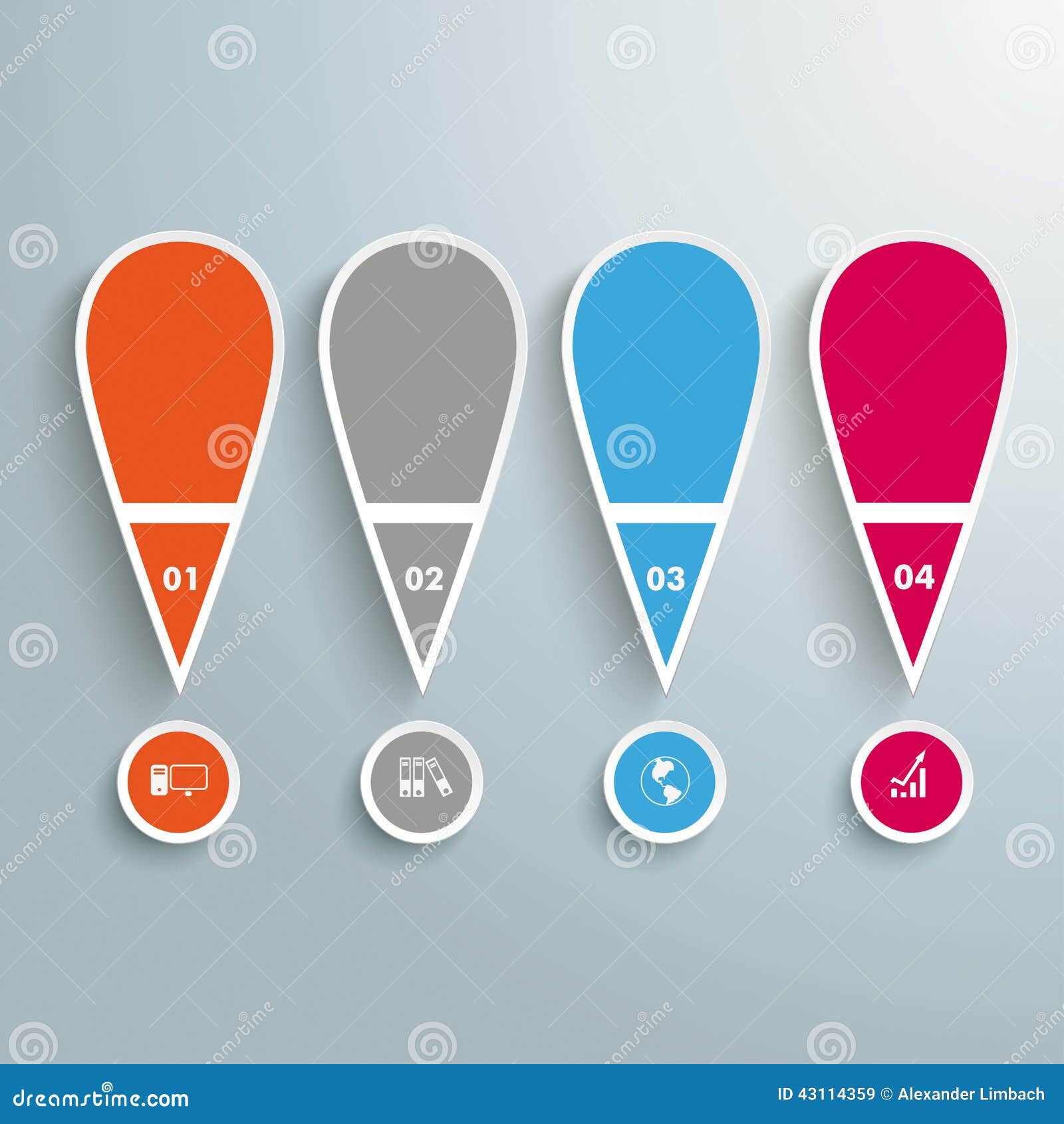 4 Colored Exclamation Marks Infographic Stock Vector - Illustration of ...