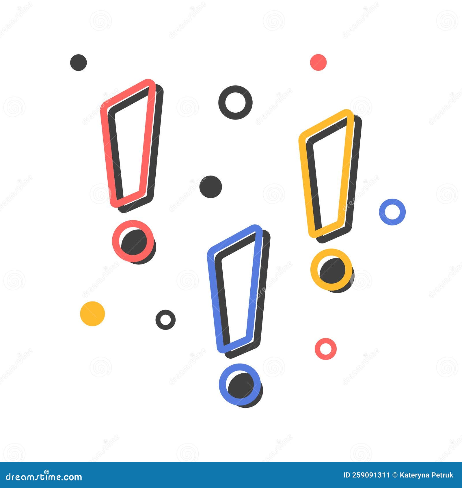Colored Exclamation Point Isolated on a White Background. Stock Vector ...