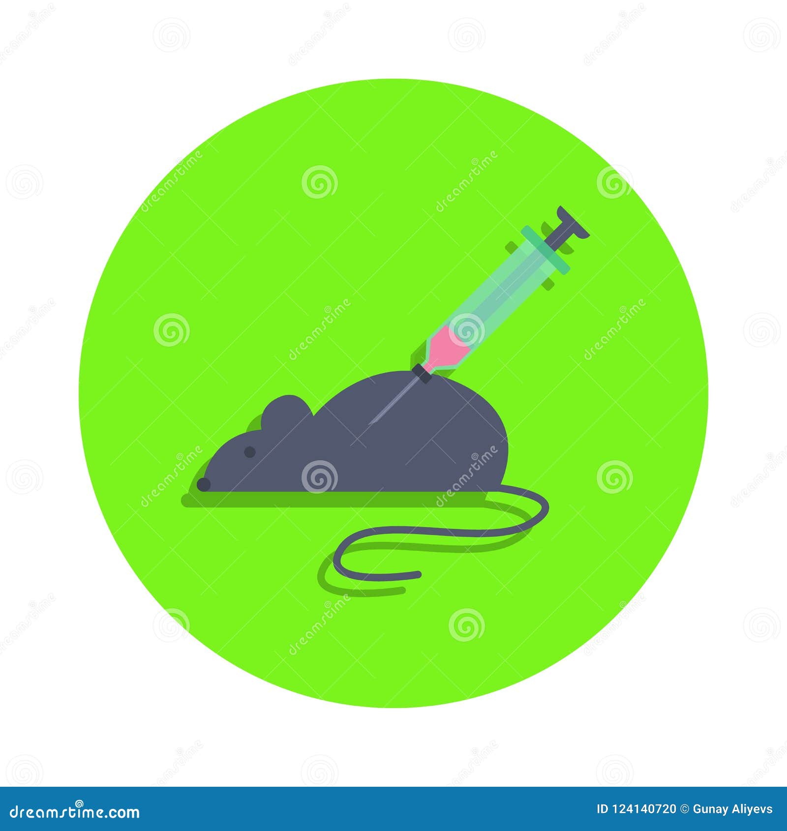 Colored Experience on a Laboratory Mouse in Green Badge Icon. Element ...