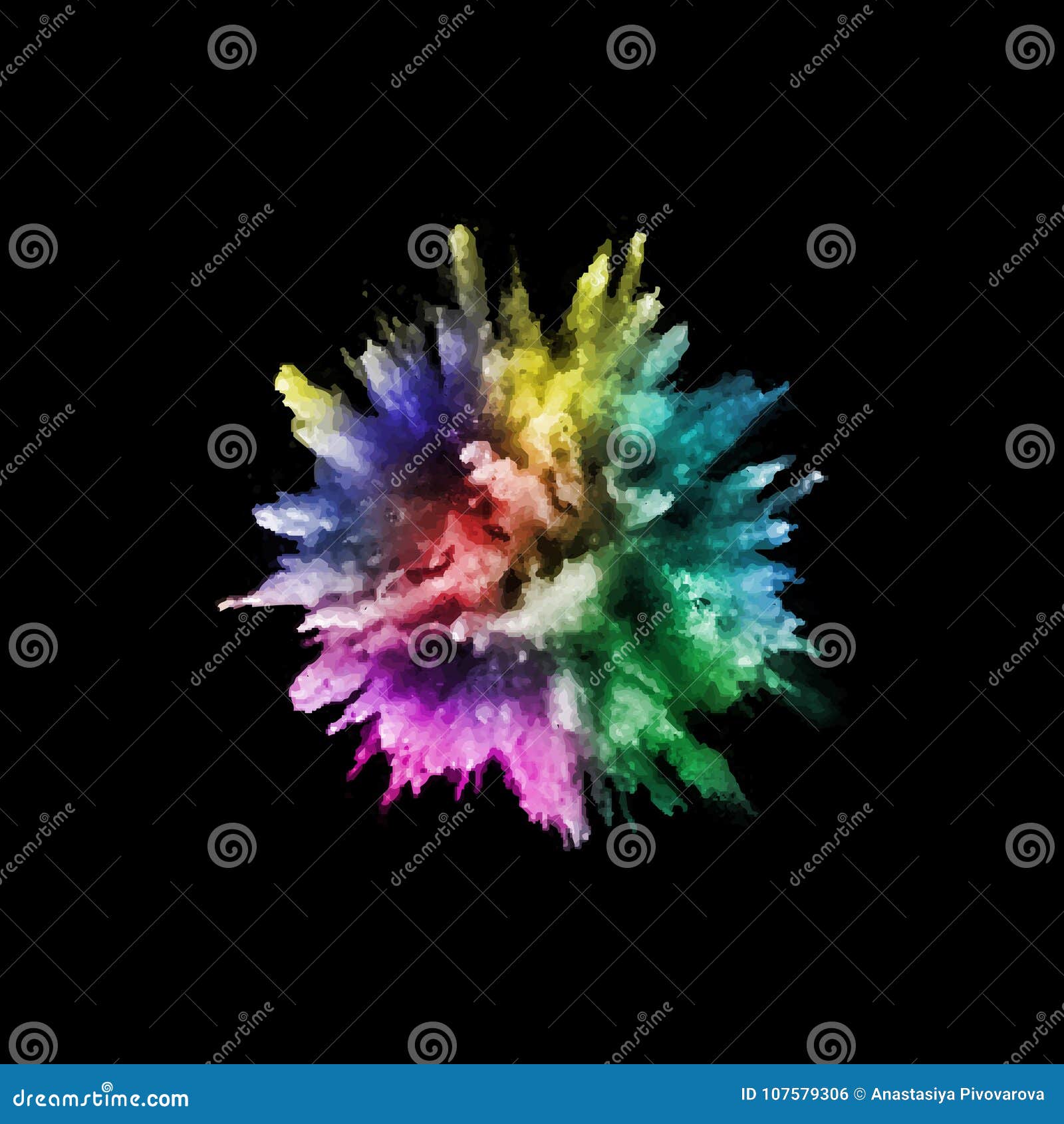 A Colored Explosion of Powder Stock Vector - Illustration of design ...