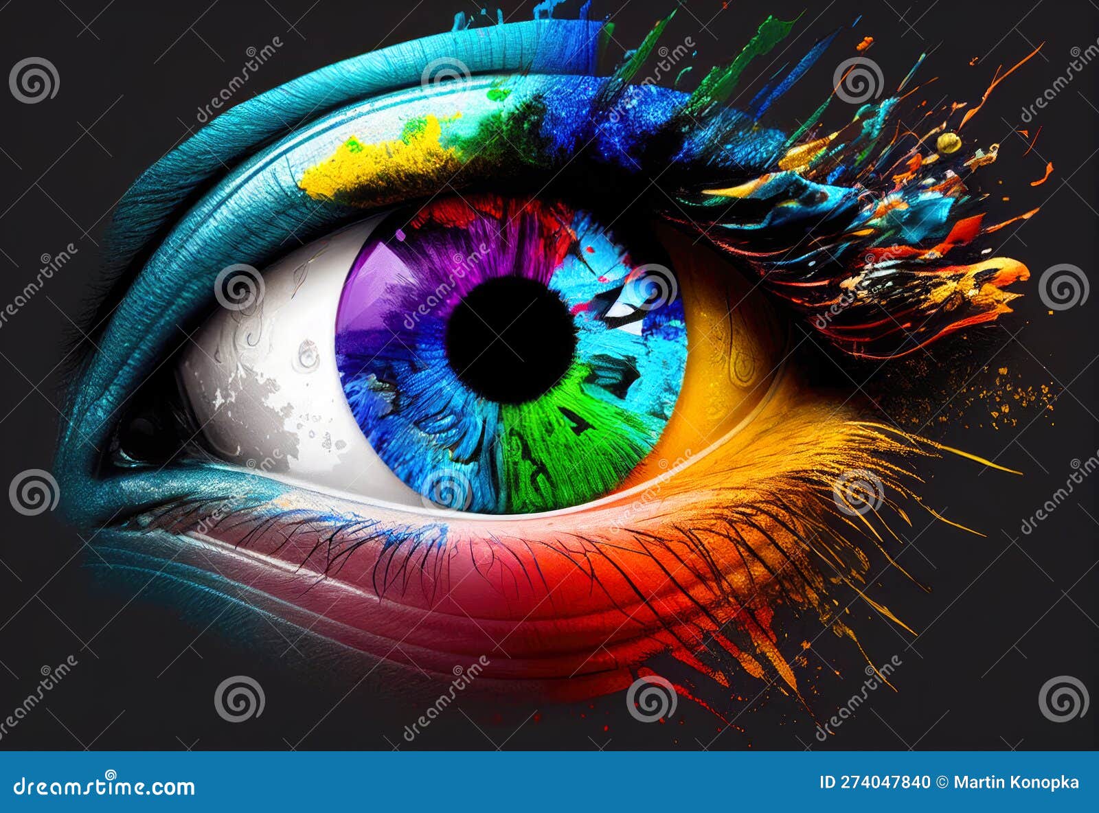 Colored eye stock illustration. Illustration of watch - 274047840