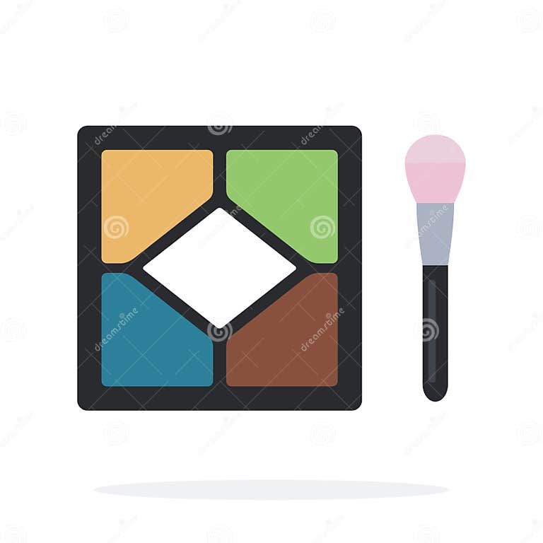 Colored Eye Shadow Compact Vector Flat Material Design Isolated Object ...