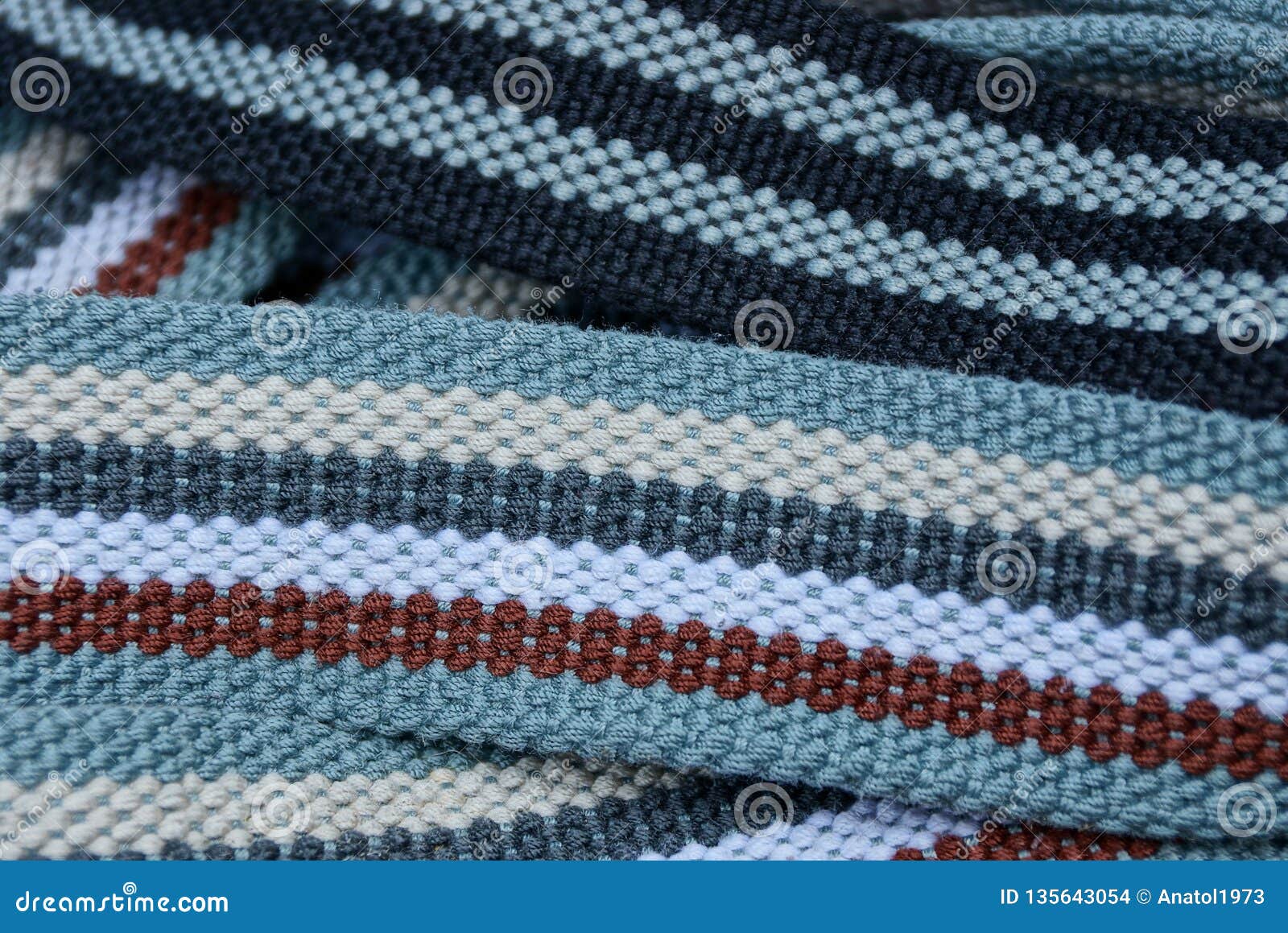 Colored Fabric Texture from a Striped Long Belts Stock Photo - Image of ...