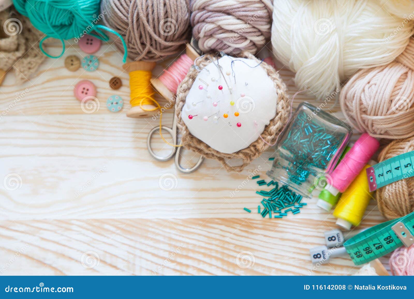 Many Different Rainbow Materials for Needlework and Sewing. a Gi Stock ...