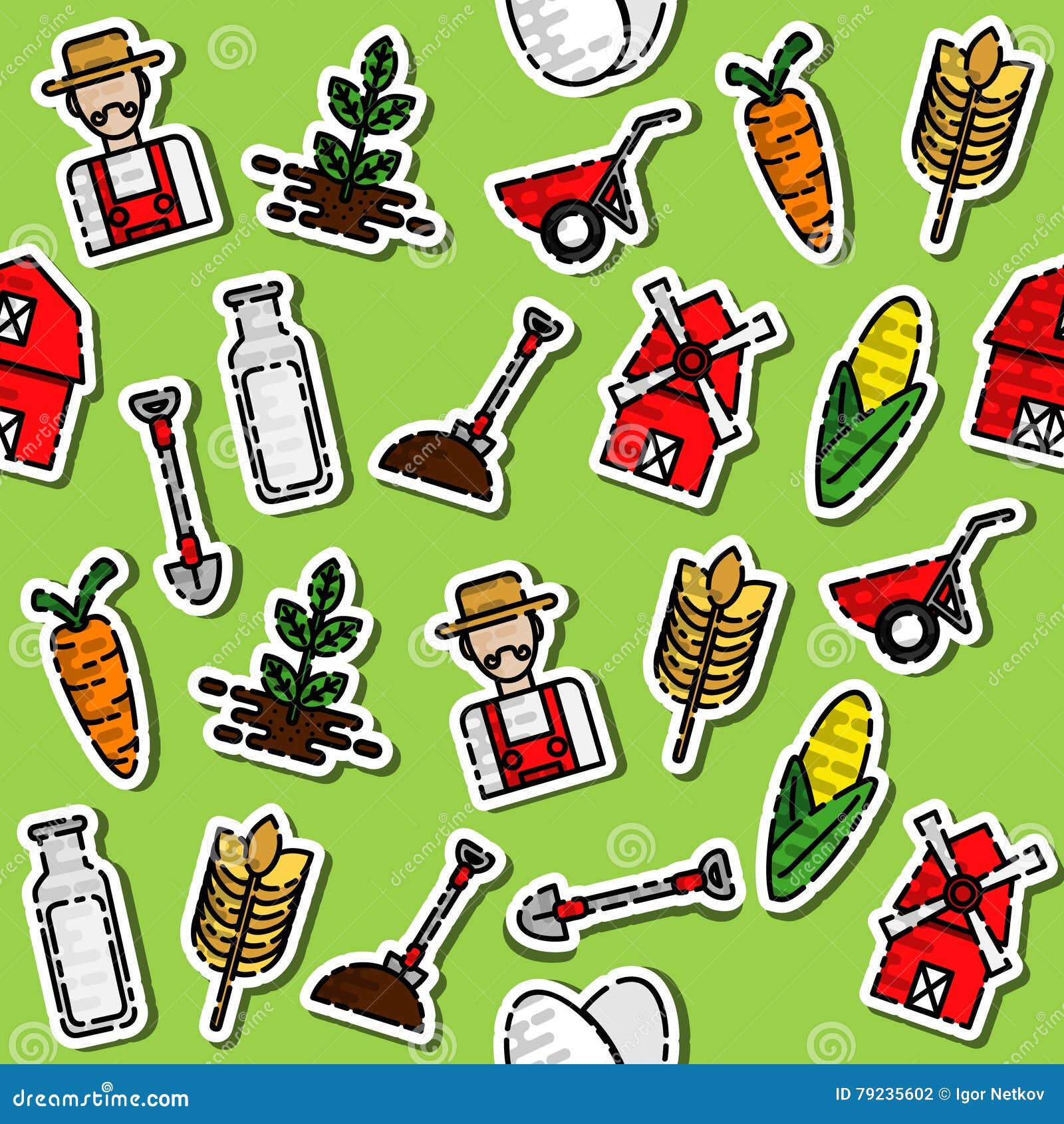 Colored farm pattern stock vector. Illustration of paper - 79235602