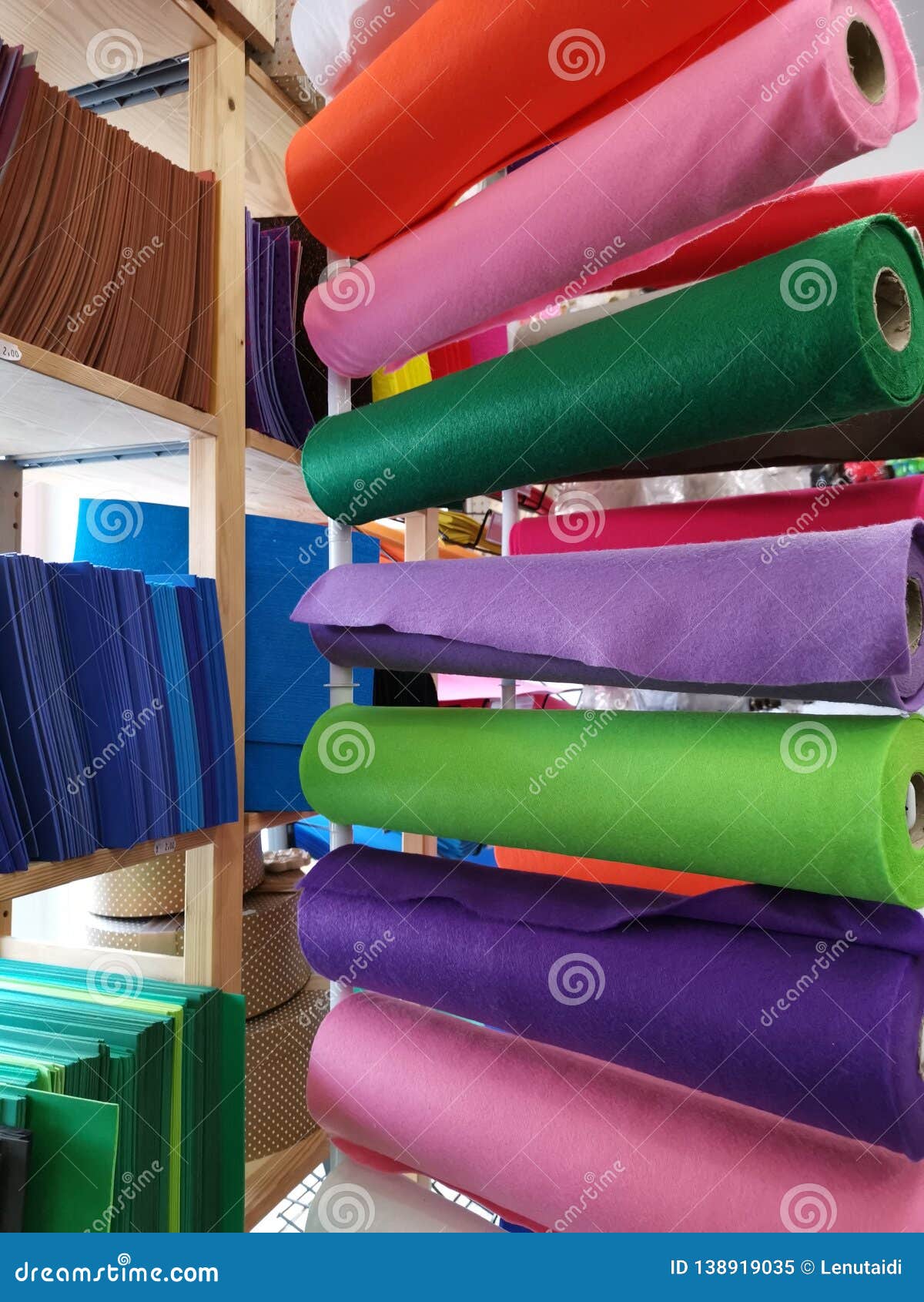 Colored Felt in the Form of Rolls Stock Image - Image of rough, design ...