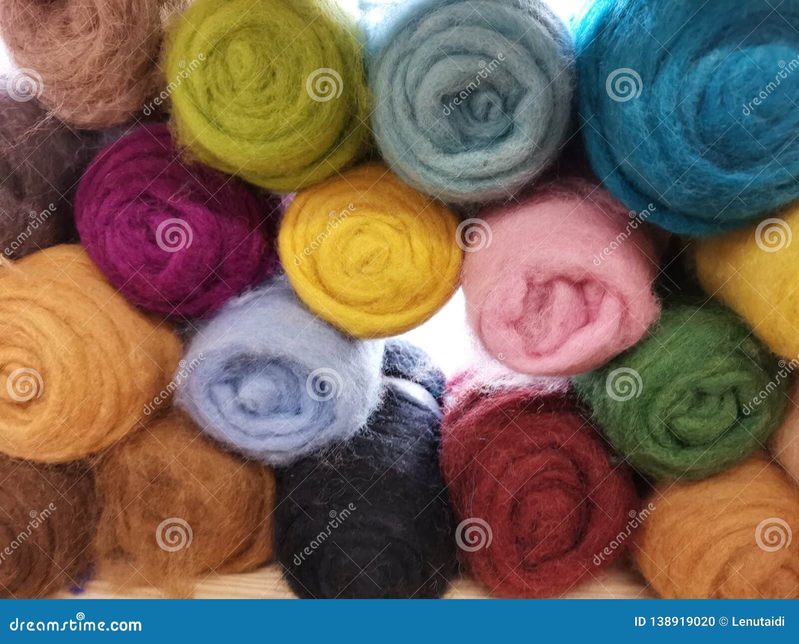Colored Felt in the Form of Rolls Stock Photo - Image of business ...