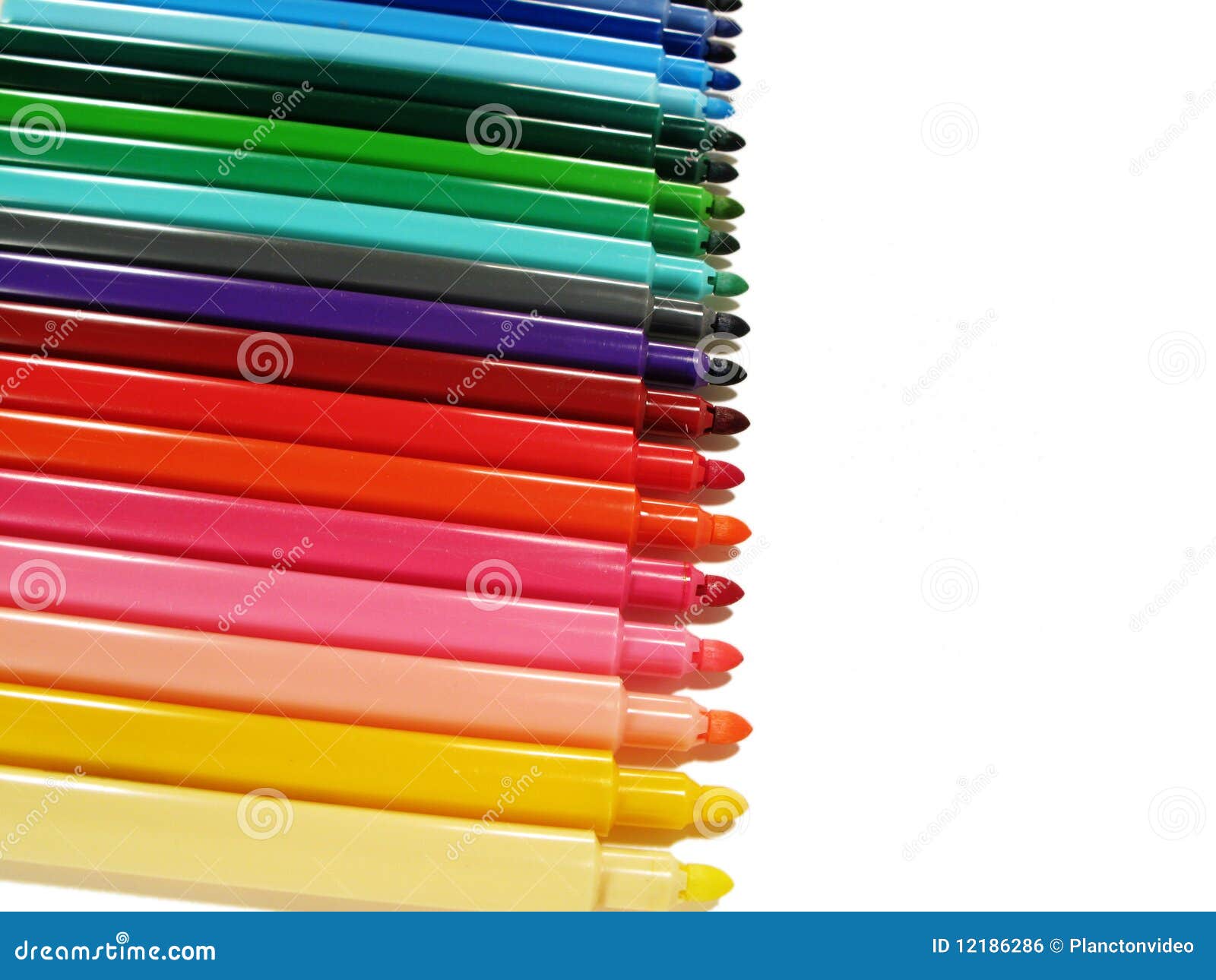 Colored felt-tip pens stock photo. Image of creative - 12186286