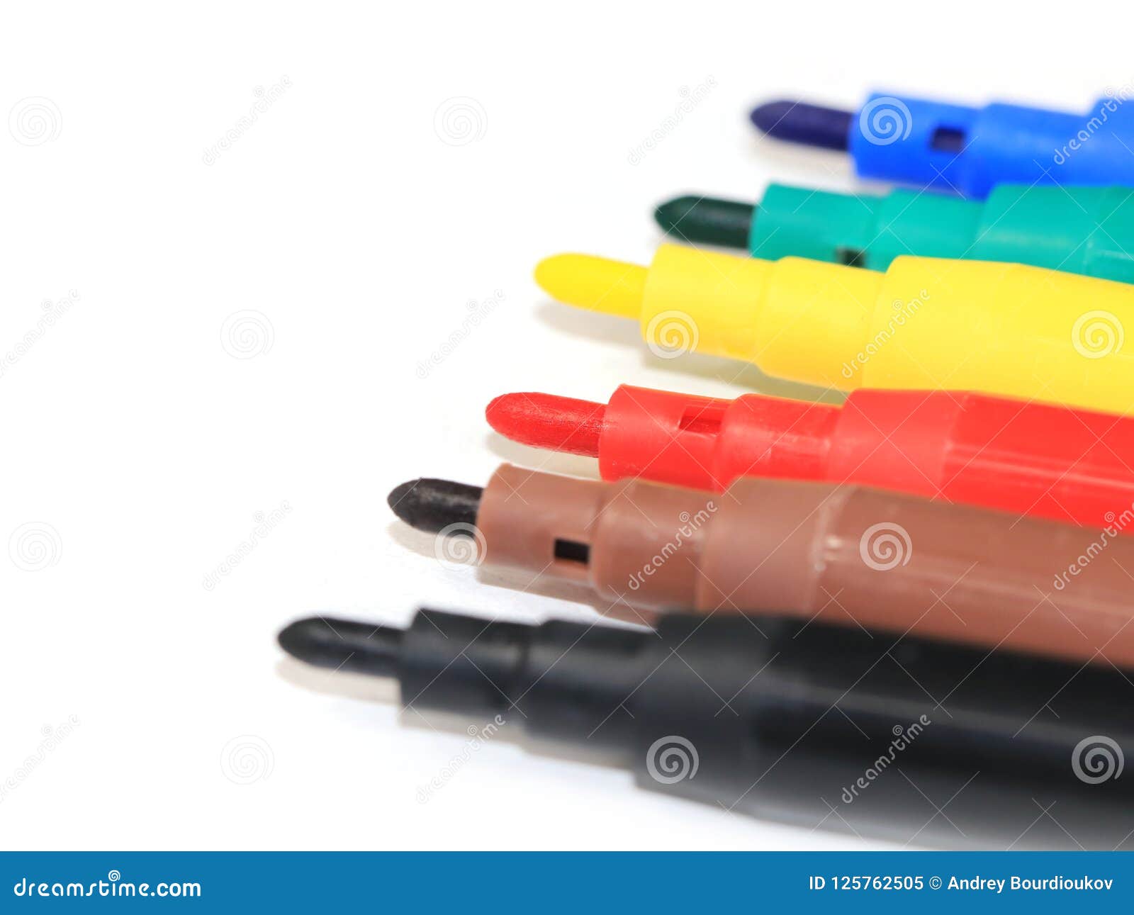Colored felt-tip pens stock image. Image of craft, education - 125762505