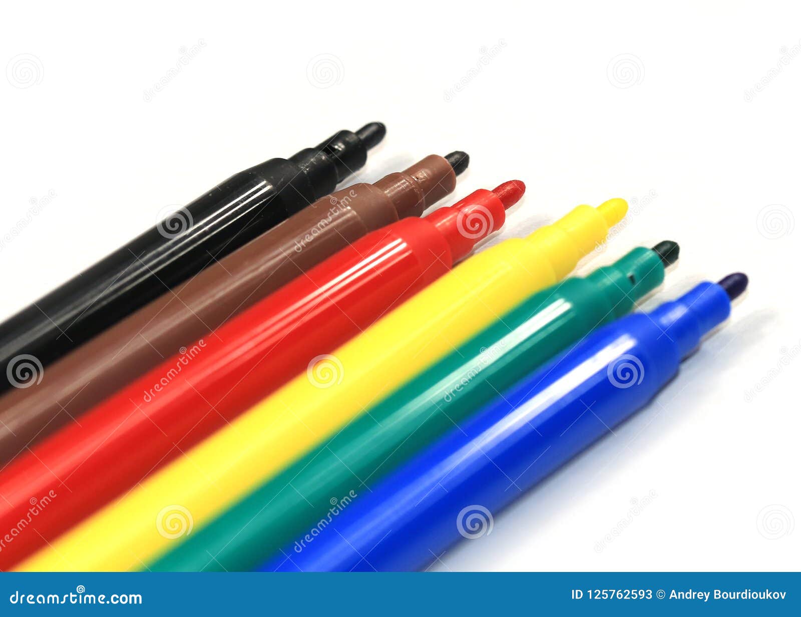 Colored felt-tip pens stock image. Image of graphic - 125762593