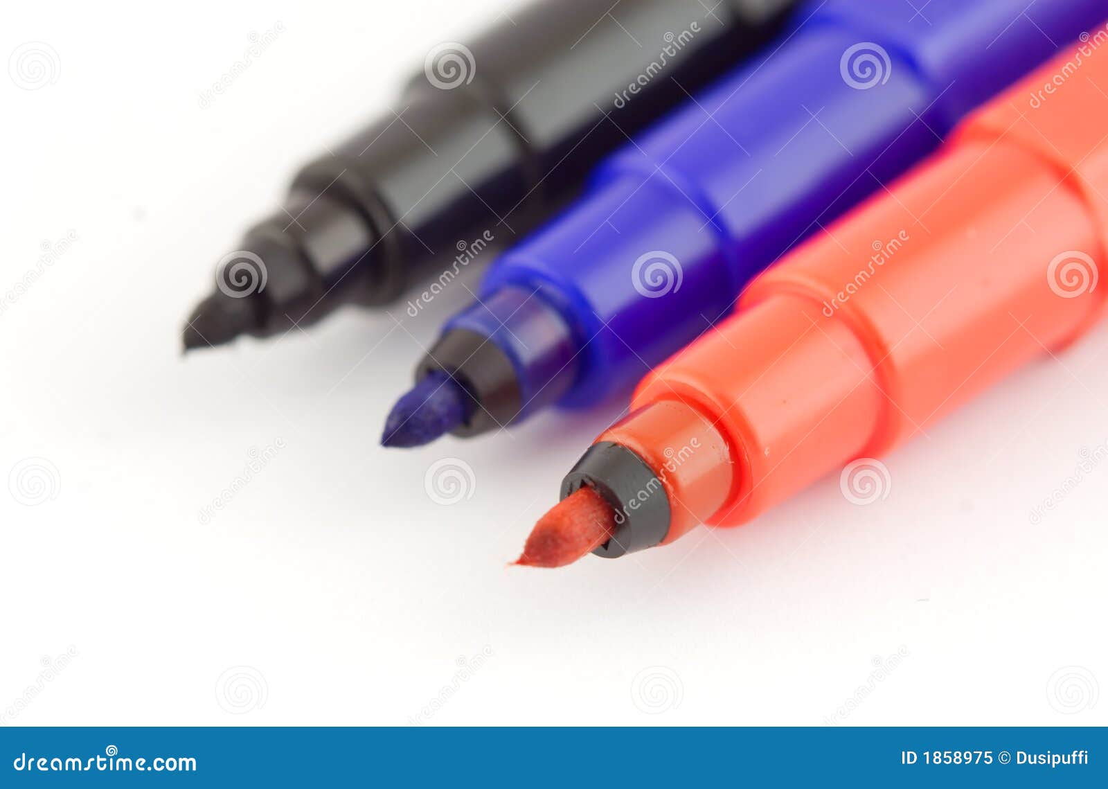 Colored felt tips stock image. Image of closeup, blue - 1858975